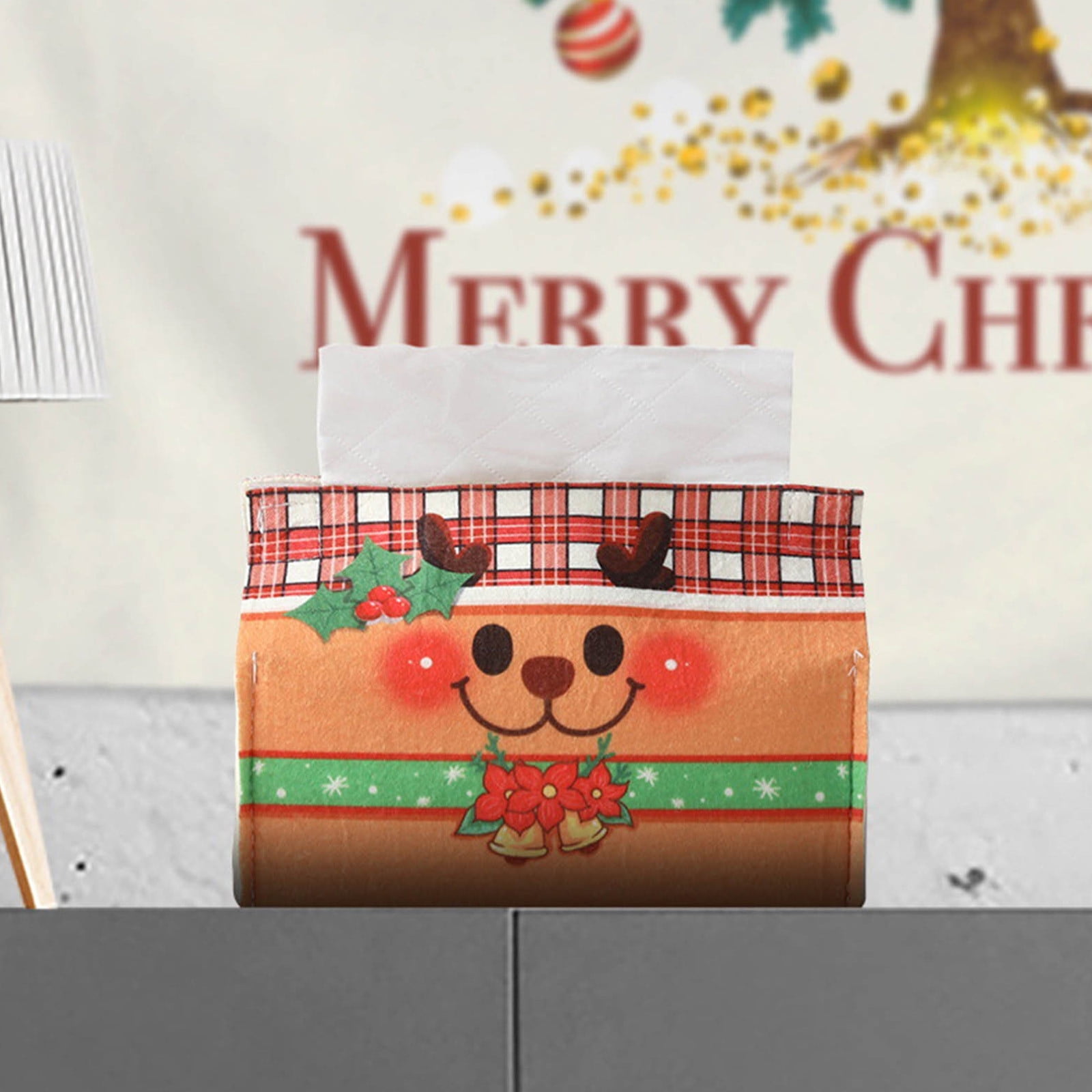 Eolstice Christmas Tissue Box Decoration, Non-woven Fabric Tissue Box ...