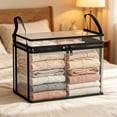 Eolstice Clear PVC Storage Bin, Foldable Transparent Clothes Organizer ...