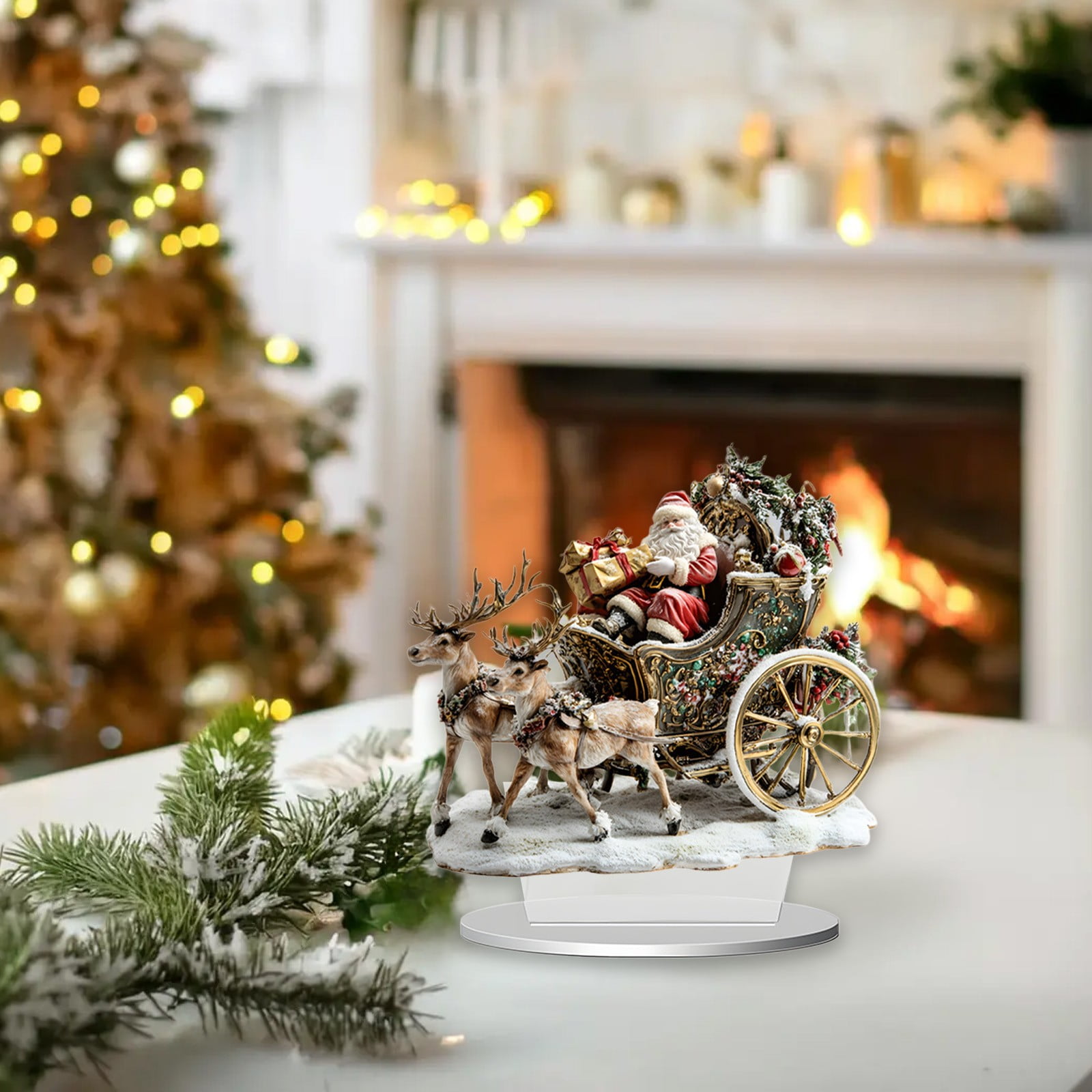 Eolstice Create Winter Christmas Santa Claus 2D Acrylic Decoration ...