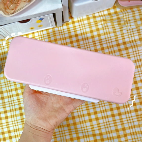 Eolstice Double Layer Plastic Pencil Case, Cute Pencil Storage Box ...