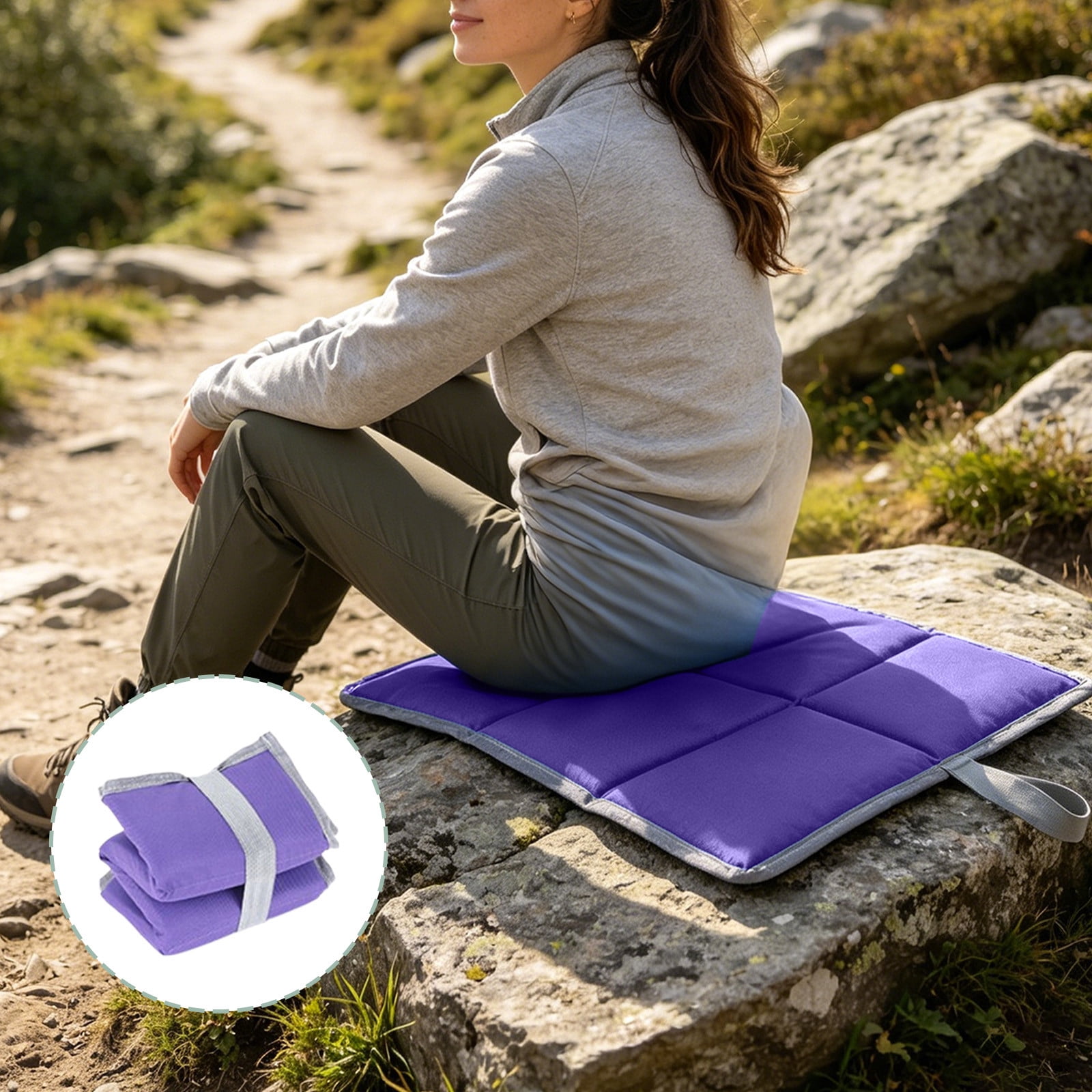 Eolstice Foldable Outdoor Seat Cushion, Oxford Cloth 8-Fold Portable ...