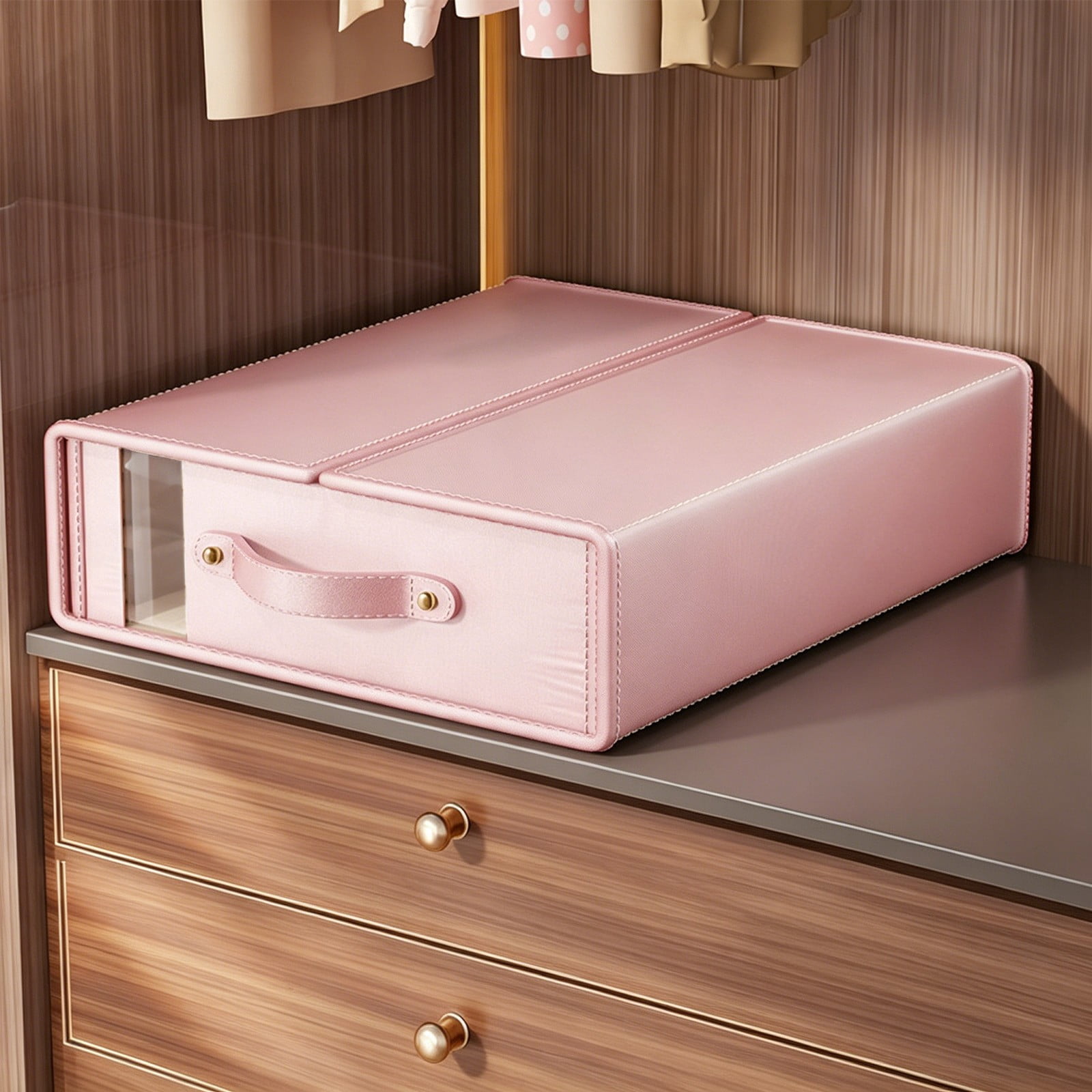 Eolstice Foldable Storage Bin with Clear Window and Handle, Large ...