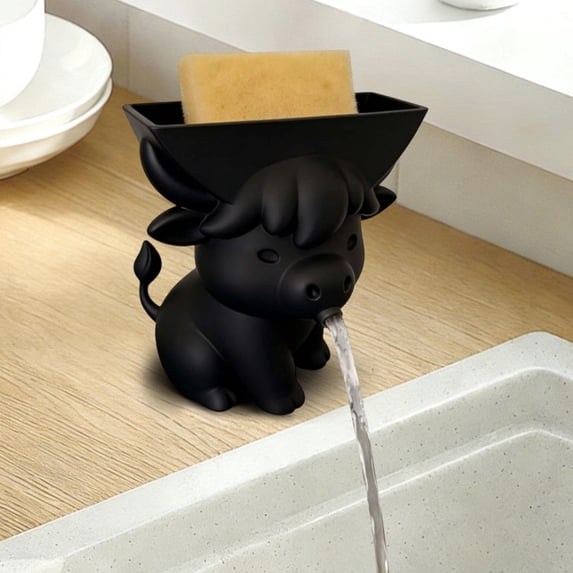 Eolstice Funny Cow Sponge, Kitchen Sink Sponge Stand Organizer, Cute ...