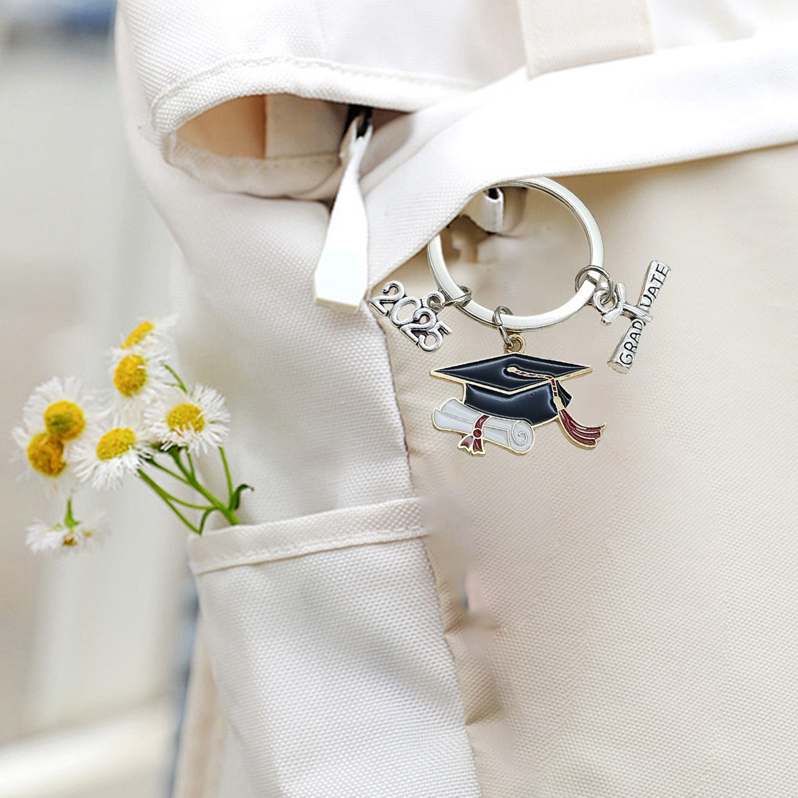 Eolstice Graduation Cap and Book Key Ring, Alloy Commencement Keepsake ...