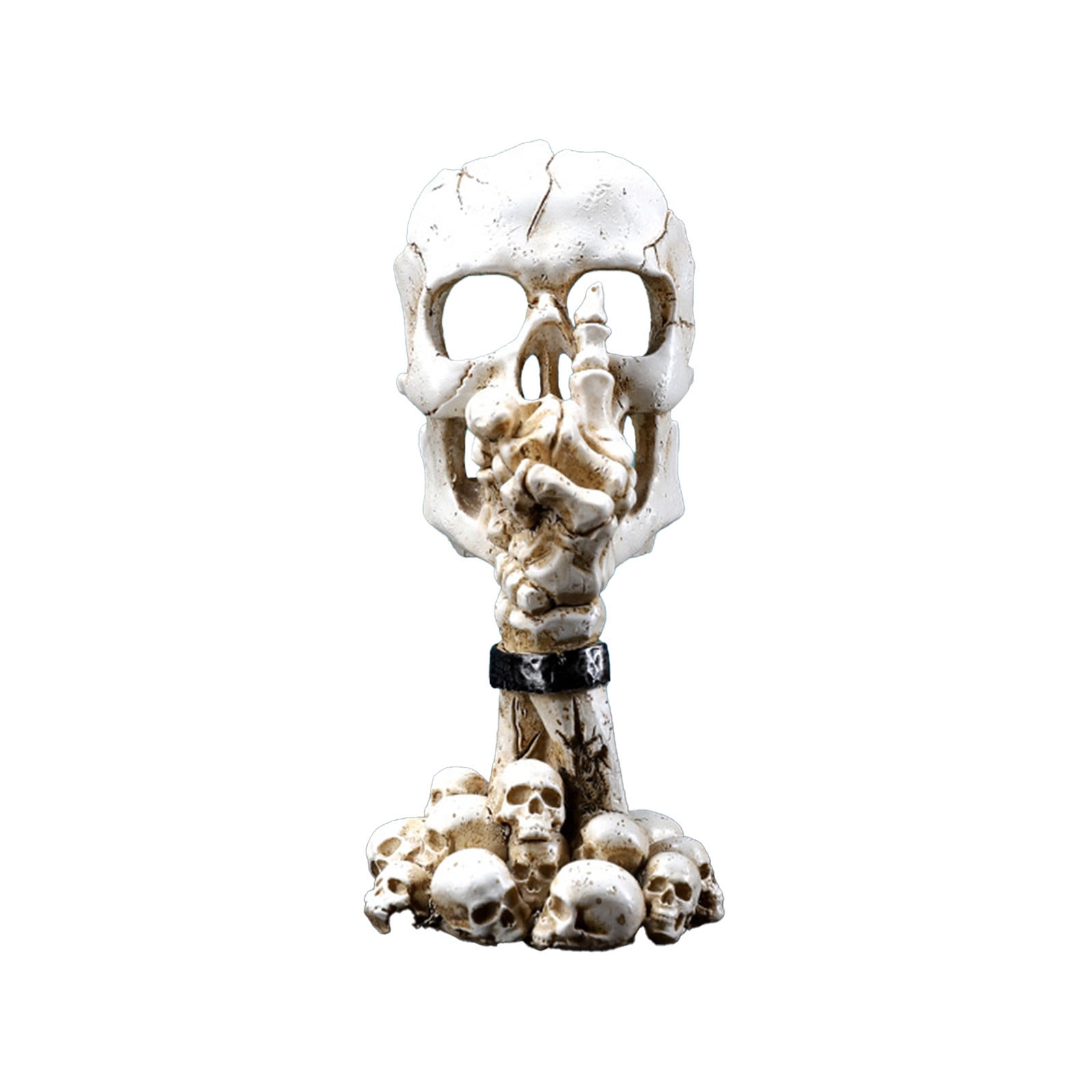 Eolstice Halloween Skull Candlestick Decor, Resin Tabletop Prop, Spooky ...
