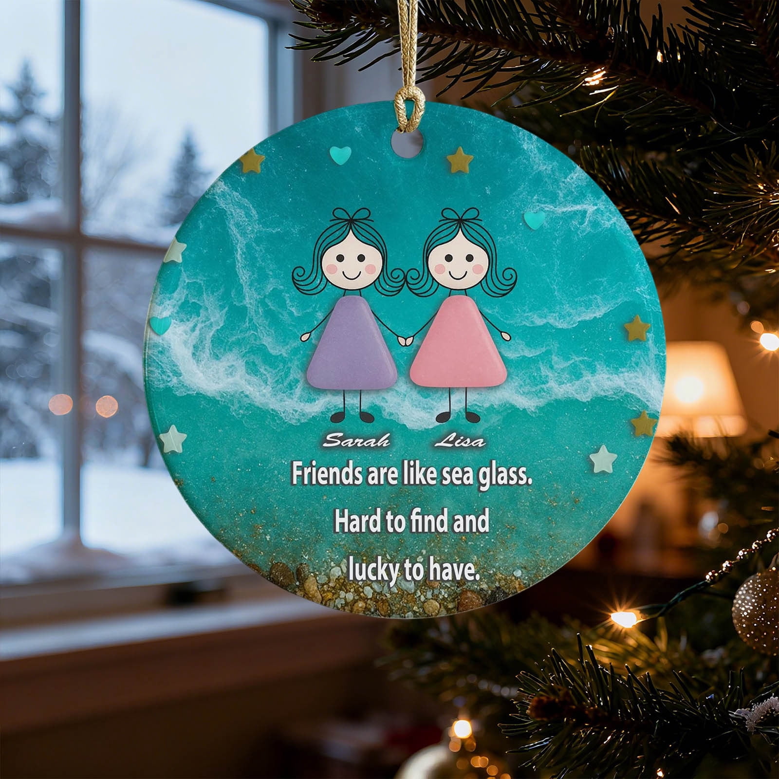 Eolstice Handmade Sea Glass Friendship Decoration with Heart Design for ...