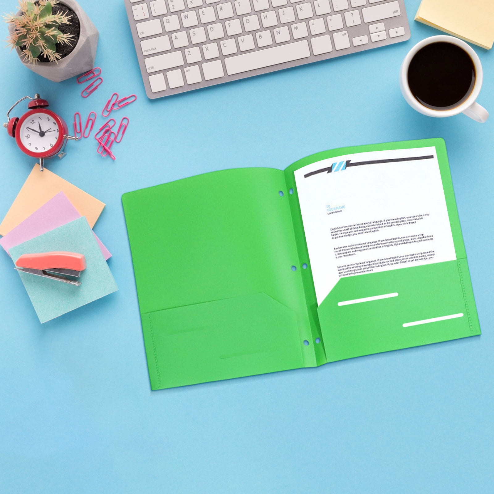 Eolstice Heavy Duty Plastic Pocket Folders, Letter Size Document ...