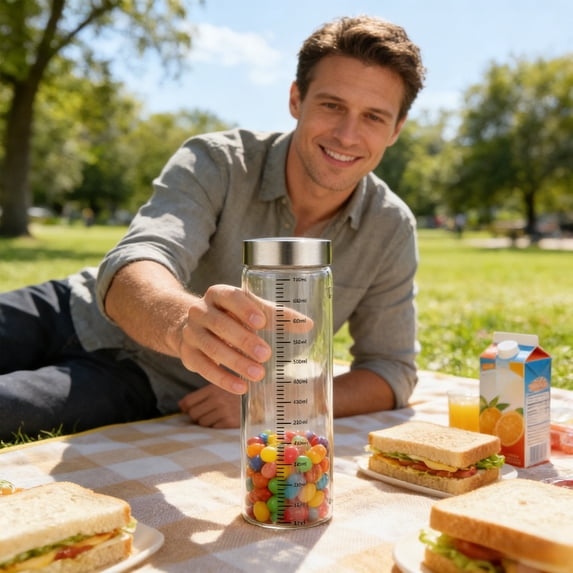 Eolstice High Borosilicate Covered Glass Juicer Cups, High Temperature ...