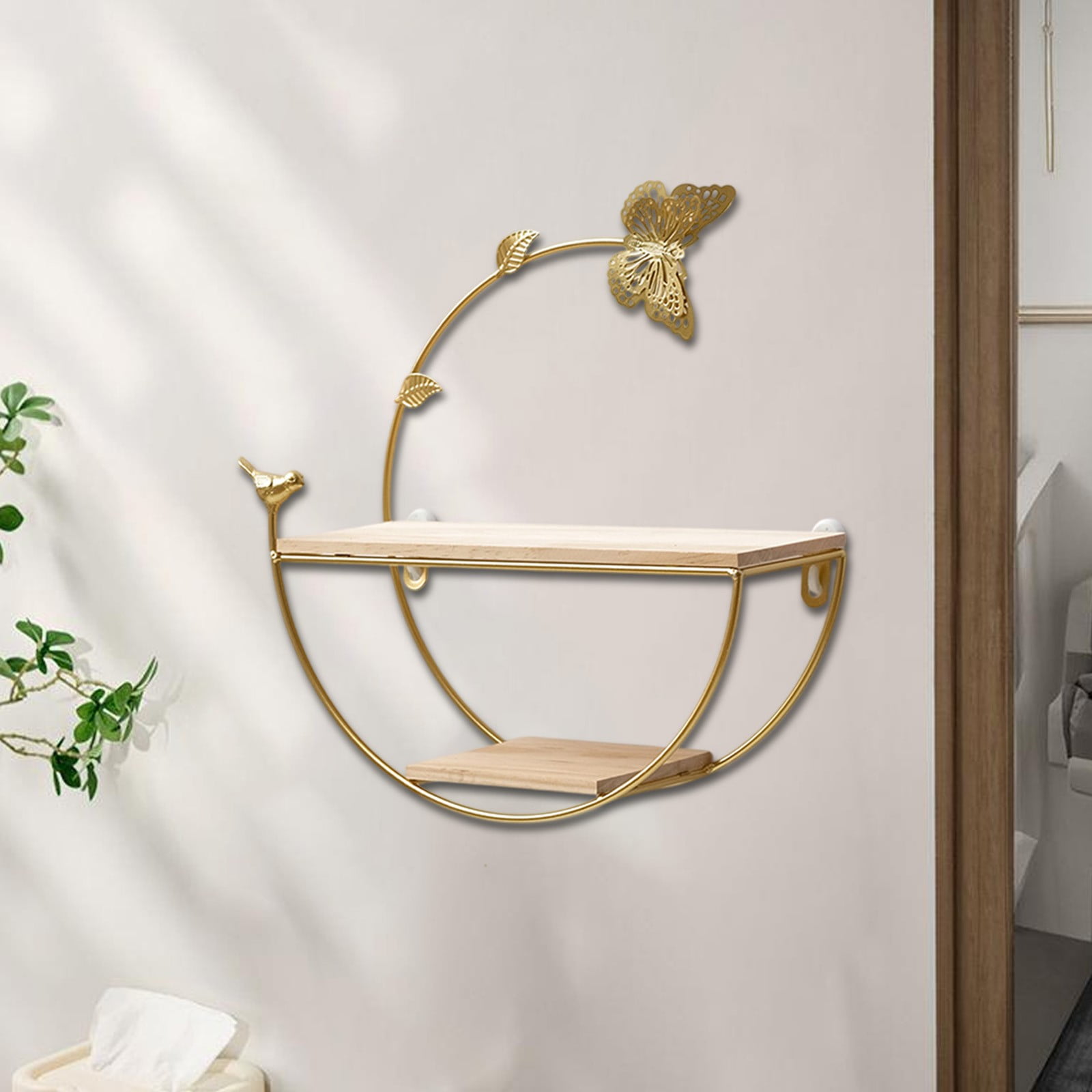 Eolstice No Punch Wall Hanging Shelf, Sofa Background Decoration With ...