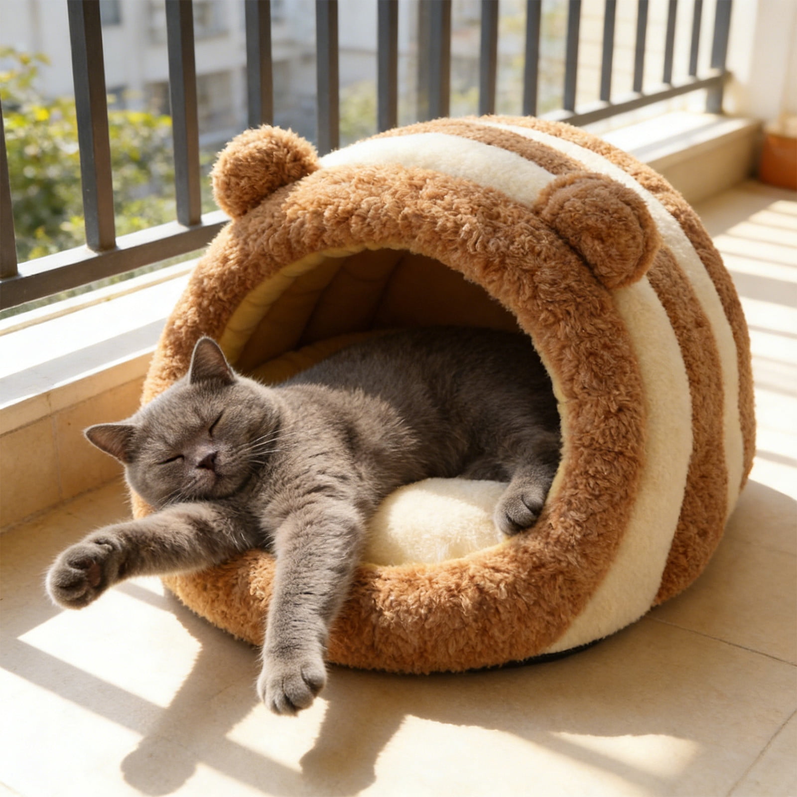 Eolstice Pet Bed Pet Villa, Removable Dog Bed, Winter Warm Cats Bed ...