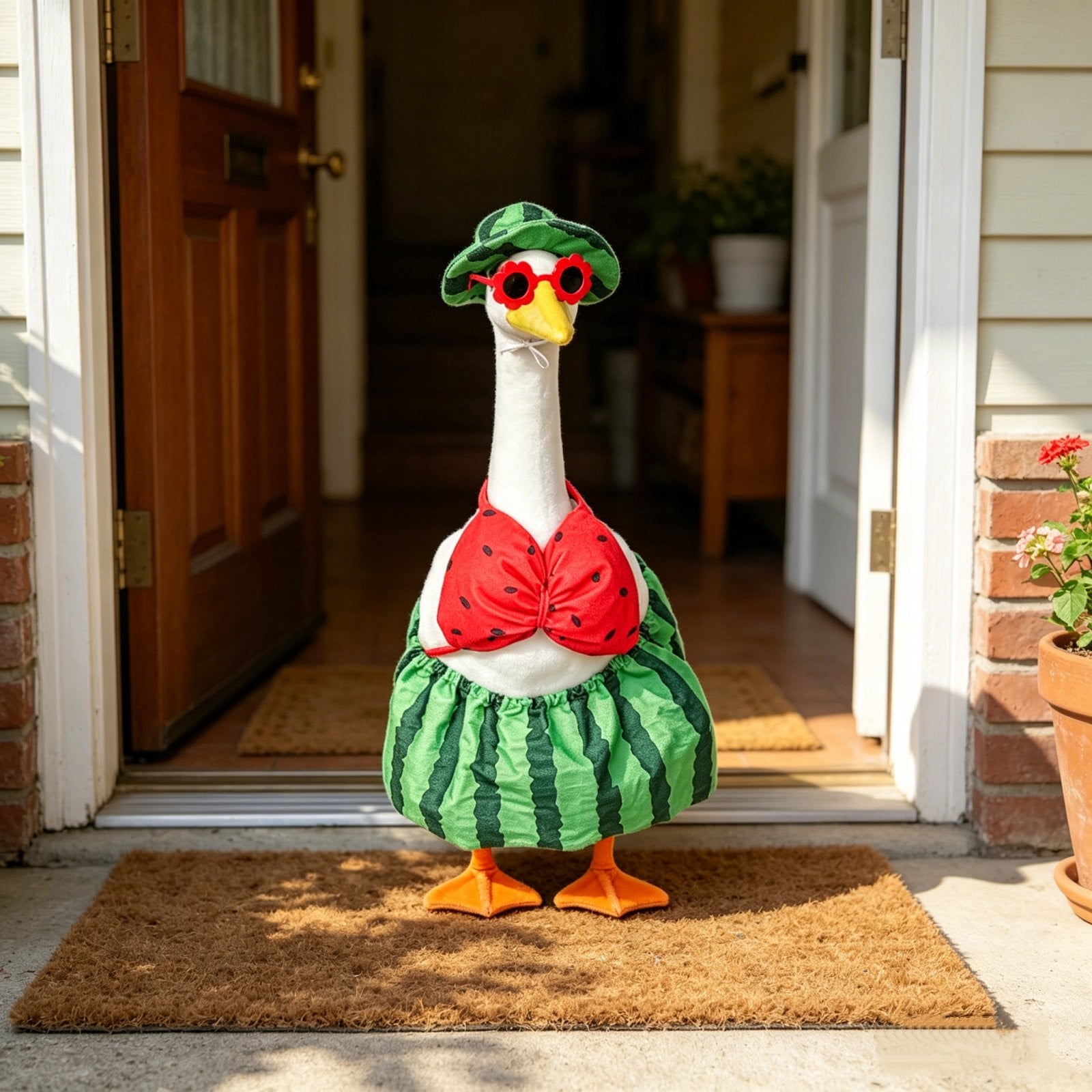 Eolstice Porch Goose Clothes Set, Watermelon Dress Goose Cute Outfits ...
