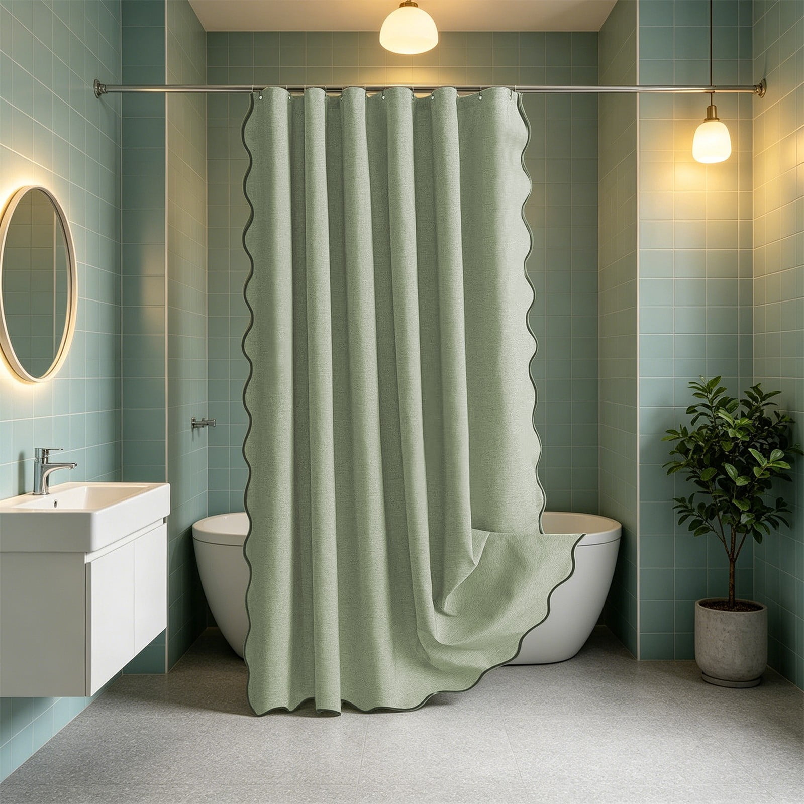 Eolstice Shower Curtain, 70.86x70.86 Inch Waterproof Cloth Curtain ...