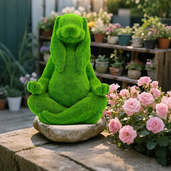 Eolstice Simulated Flocking Meditations Rabbits, Garden Statue Ornament ...