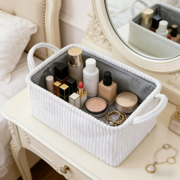 Eolstice Storage Basket Foldable Basket, Fabric Material Storage Basket ...