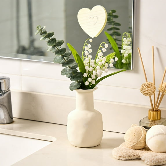 Eolstice White Plain Vase, Minimalist Dry Flower Vase, Simple Home ...