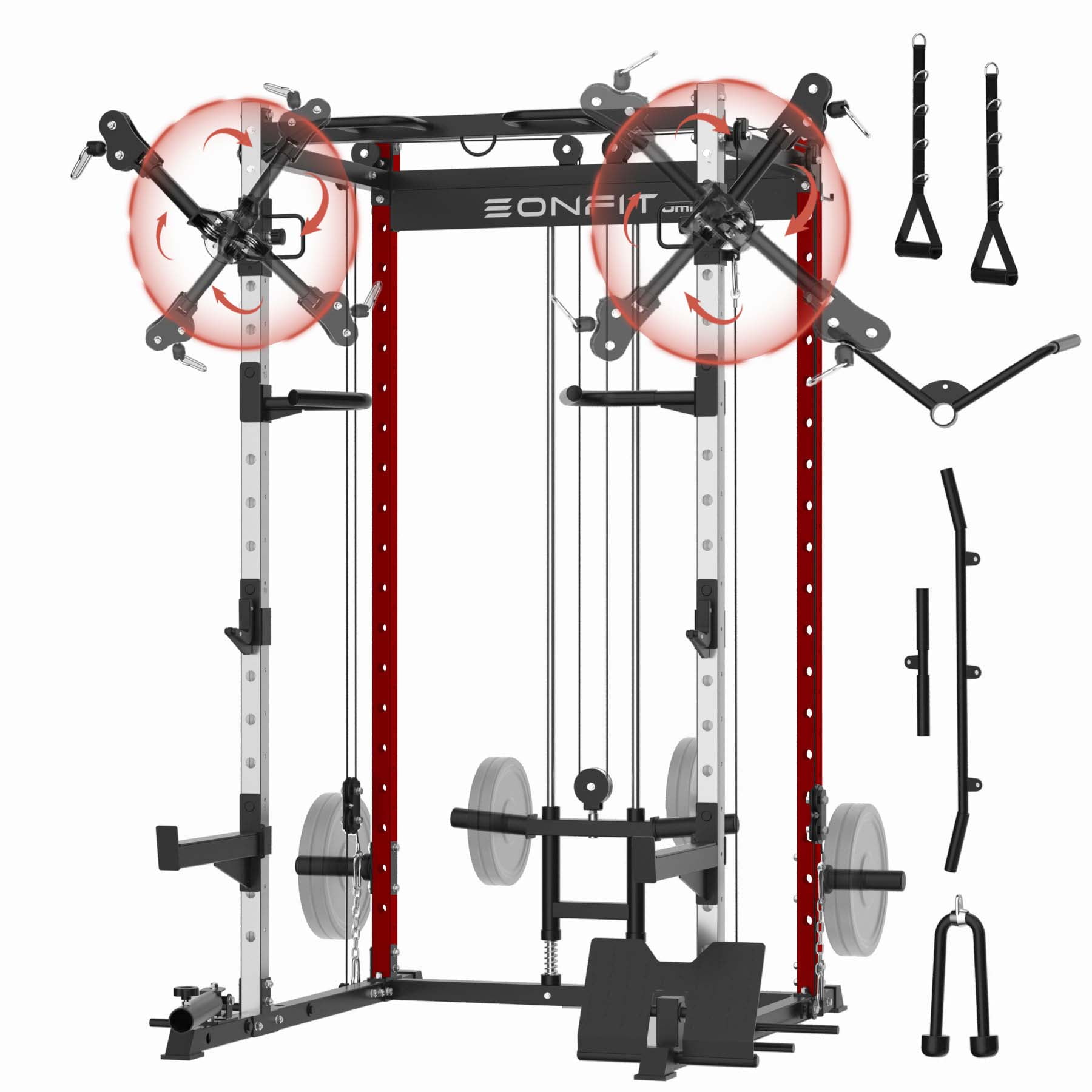 EonfitOmni Power Cage, 1000 LBS Multi-Functional Power Rack Home Gym ...