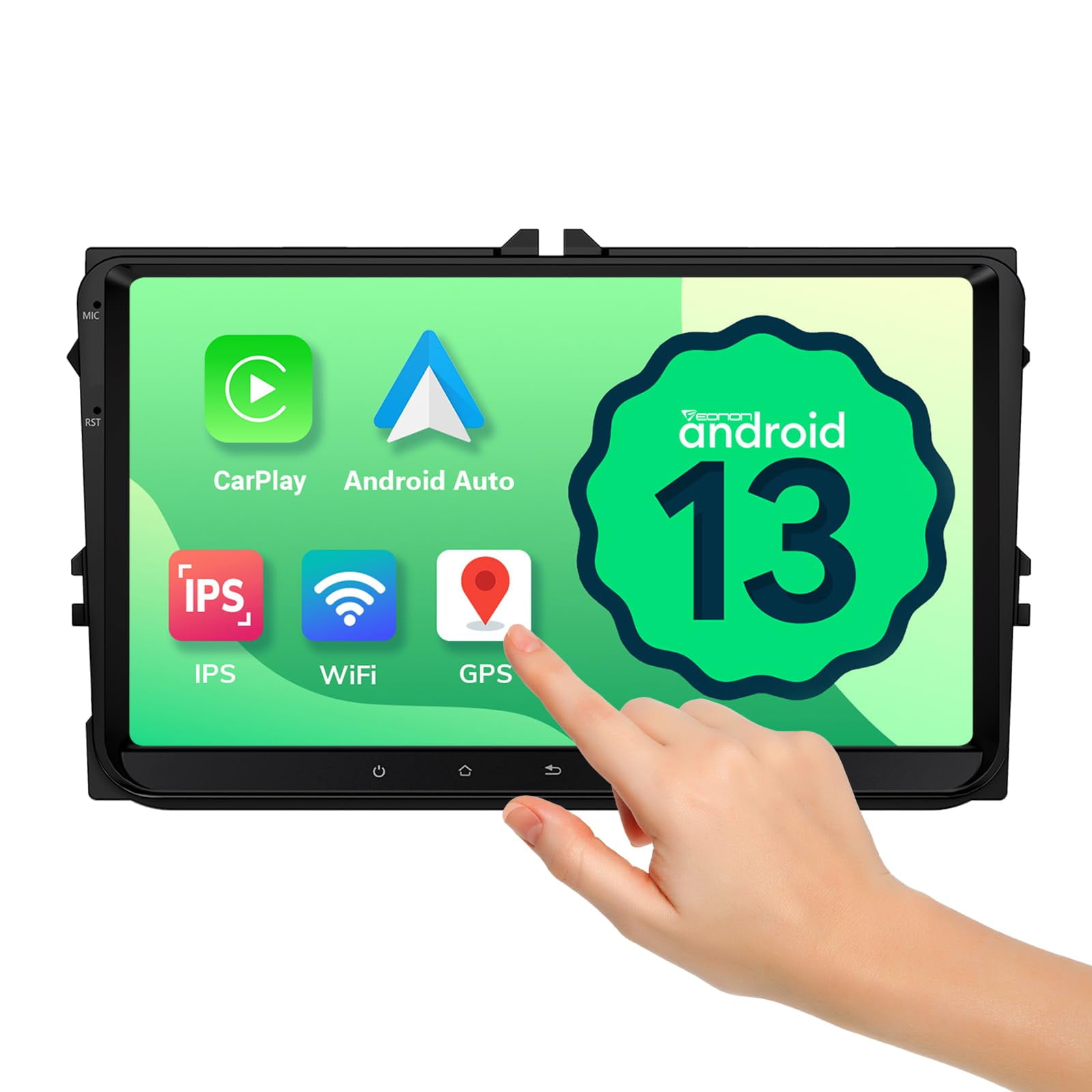Eonon Android 13 CarPlay Car Stereo Compatible with Golf Passat SEAT Skoda, 9'' Android Auto ...