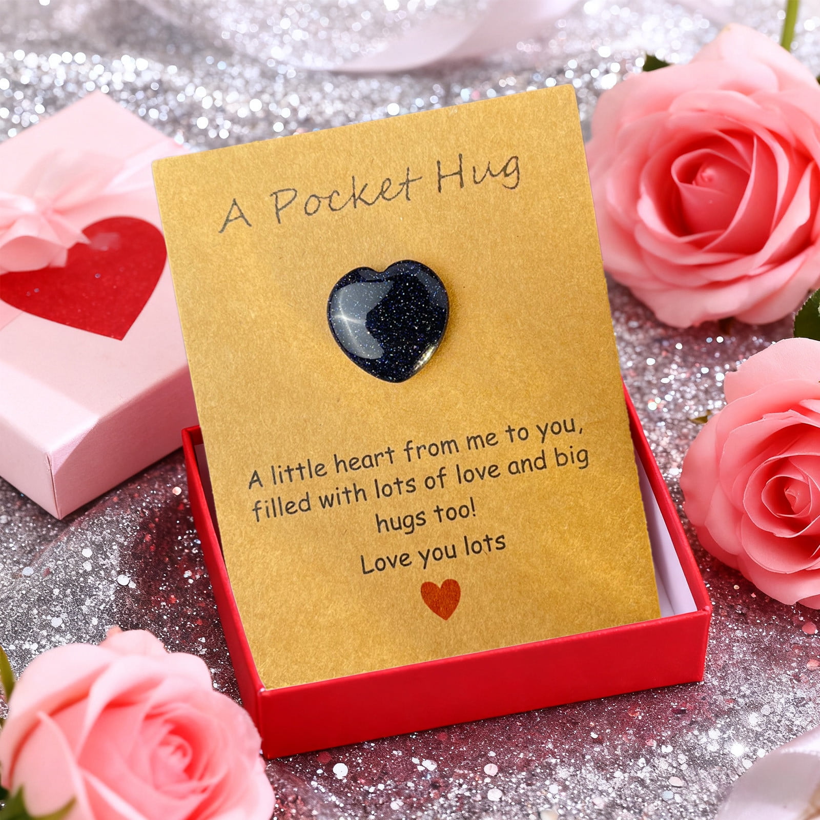 Eoozwa 1 Counts Heart-Shaped Gift Card with Crystal Charm, Elegant ...