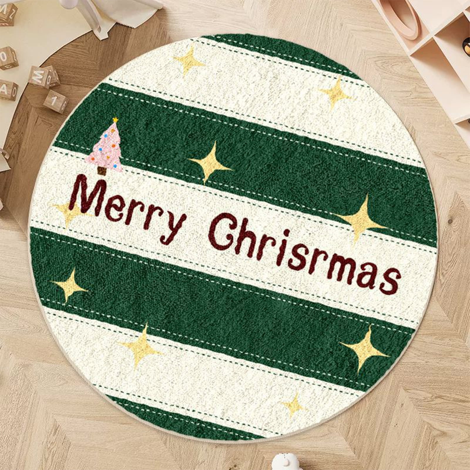 Eoozwa 1 Packs Christmas Tree Rug Non Slip Washable Holiday Floor Mat ...