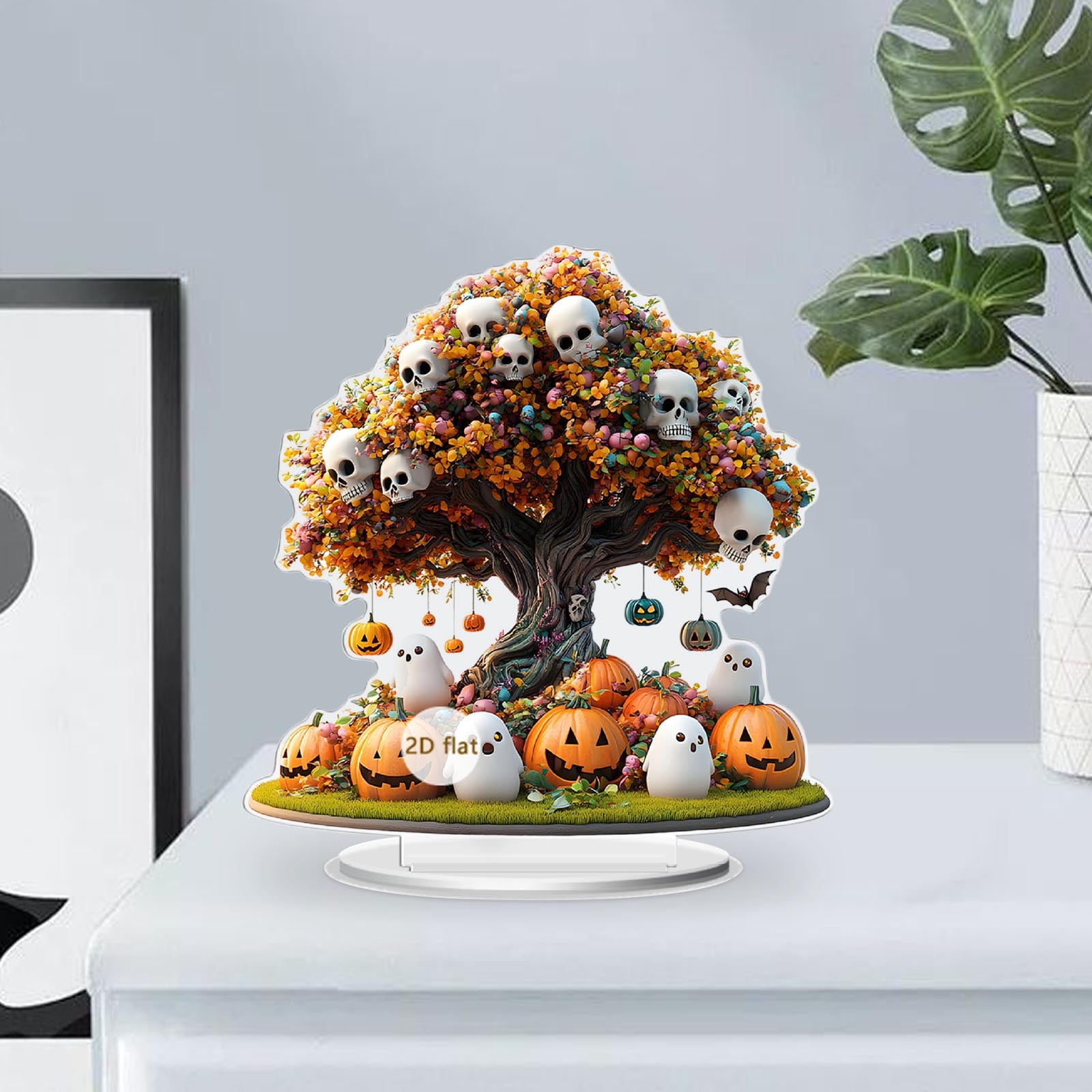 Eoozwa 1 Packs Halloween Acrylic Figurine Set Spooky Ghost Pumpkin ...