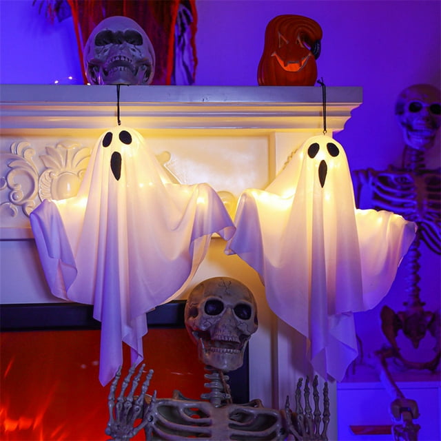 Eoozwa 1 Packs Halloween Luminous Pendant Decorations LED Lights Scary ...