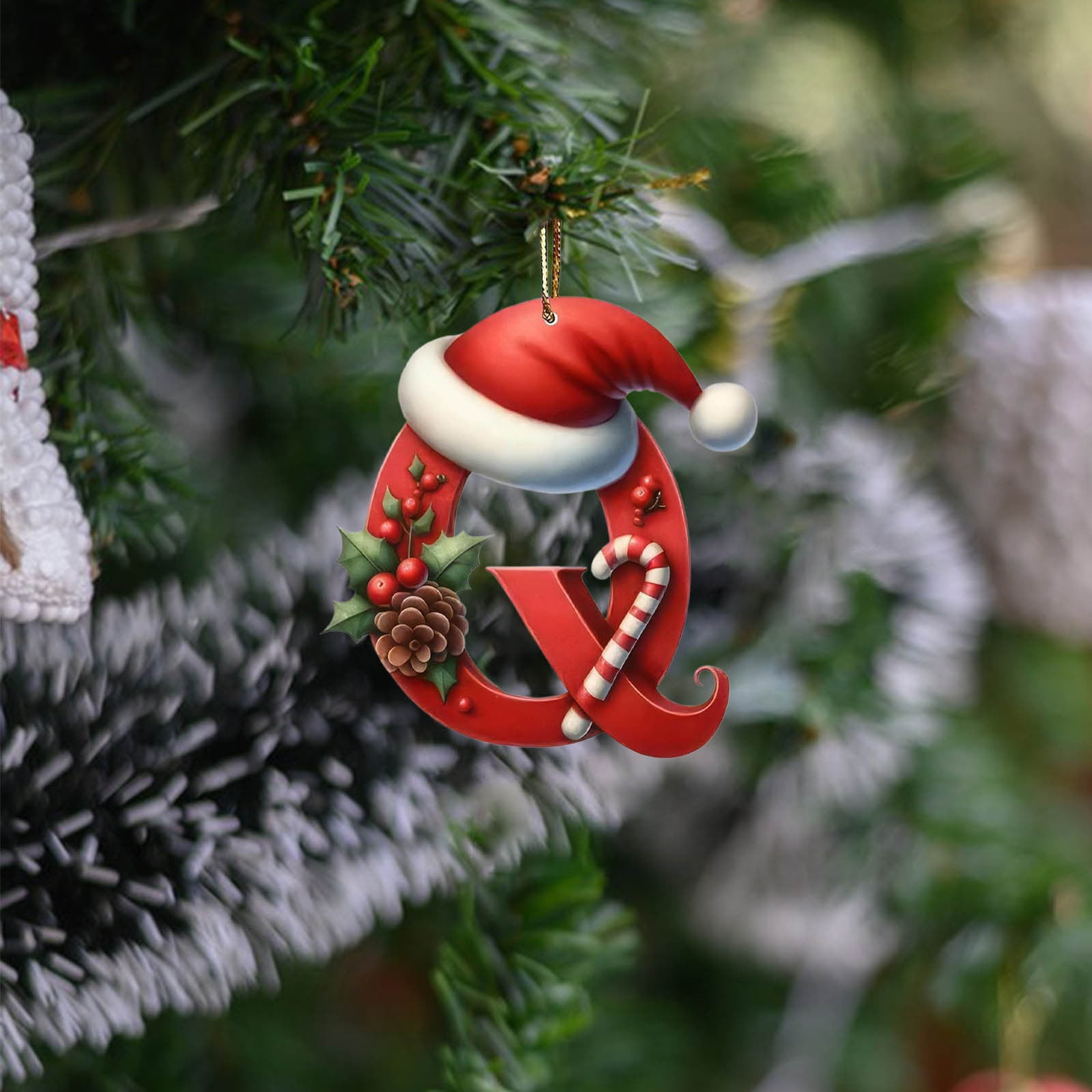 Eoozwa 1 Packs Personalized Acrylic Christmas Tree Letter Ornaments ...