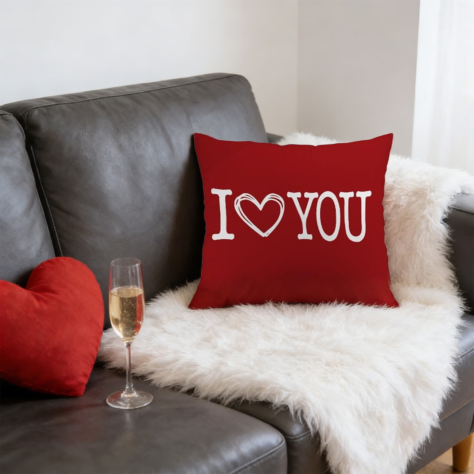 Eoozwa 1 Packs Valentine's Day Heart Pillowcase Set Romantic Decor Sofa ...