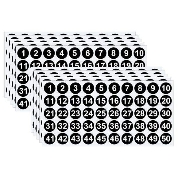 1 Inch Number Stickers