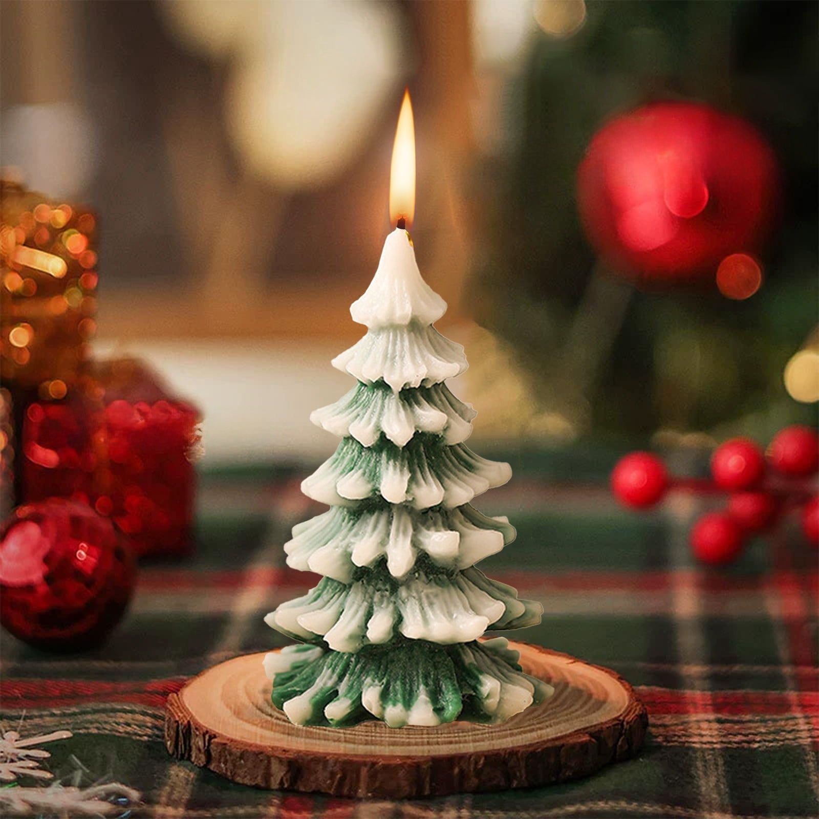 Eoozwa 2 Packs Christmas Tree Aromatherapy Candle Holiday Decor Scented ...