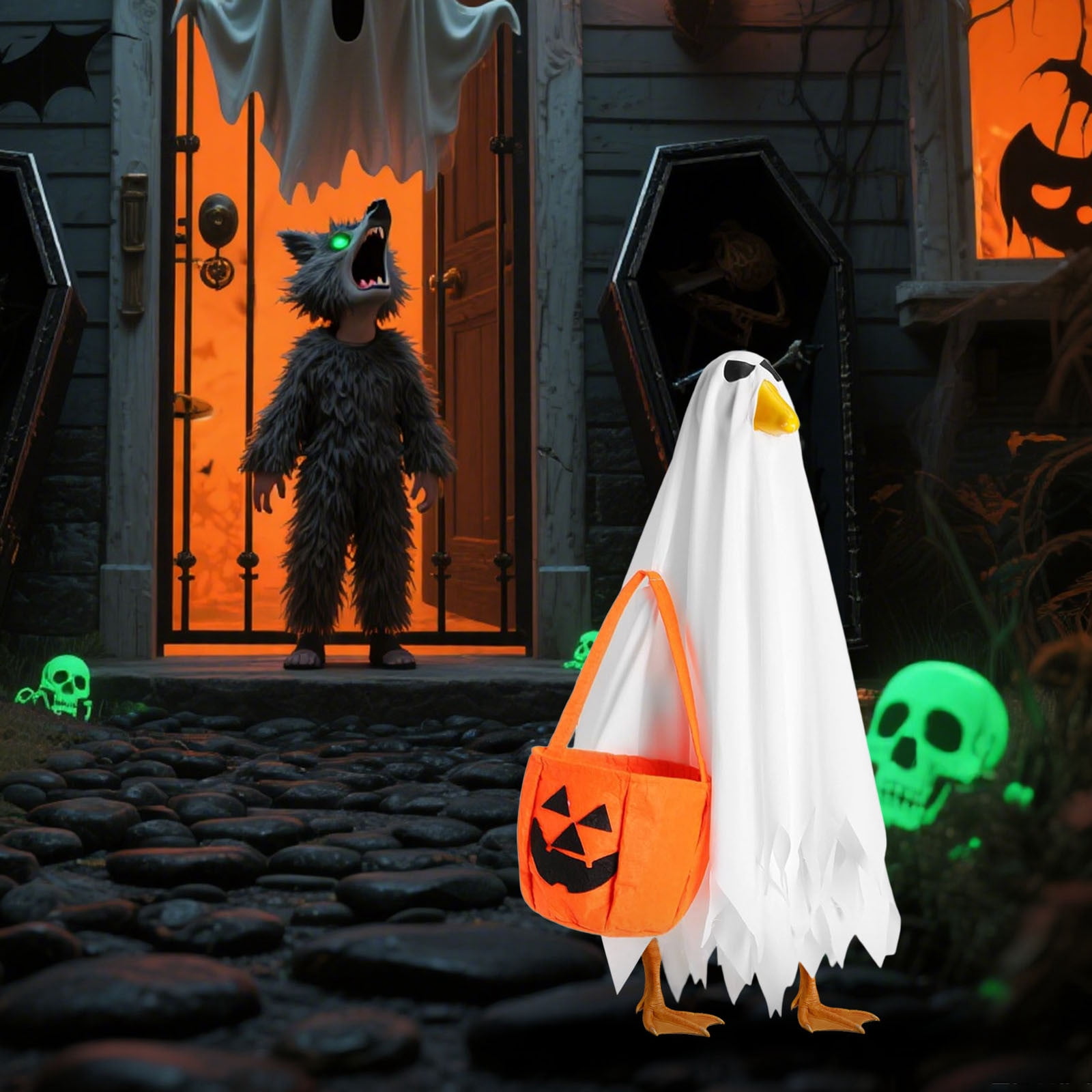 Eoozwa 2 Packs Halloween Decorations Goos Outfit Clothes for 23" High ...