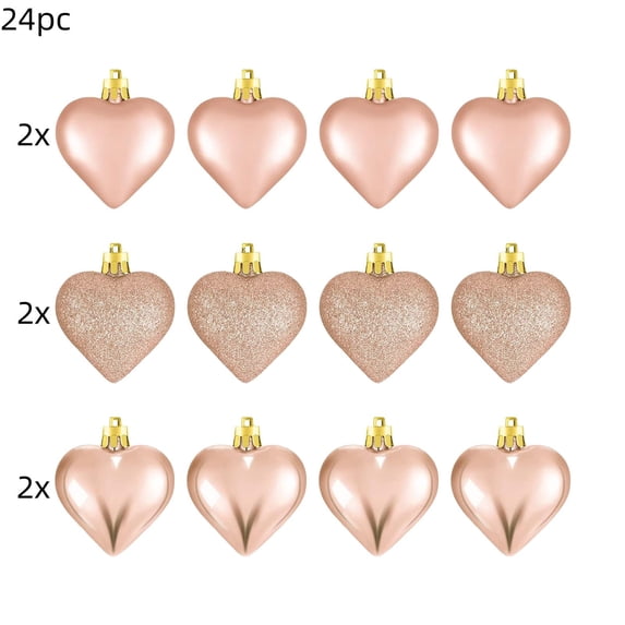 Eoozwa 24PCS Heart Shaped Ornaments Plastic Hanging Decor Colorful ...