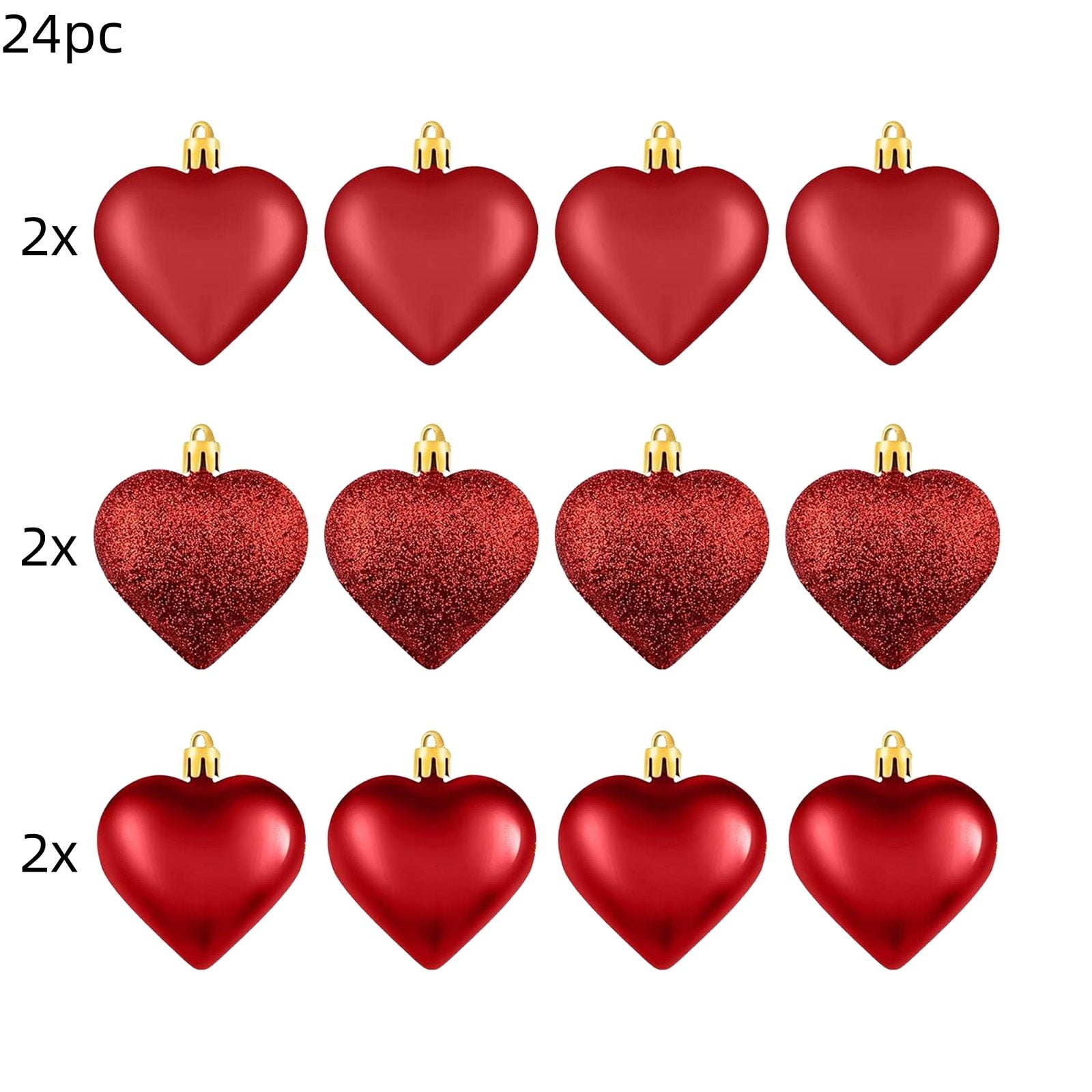 Eoozwa 24PCS Heart Shaped Ornaments Plastic Hanging Decor Colorful ...