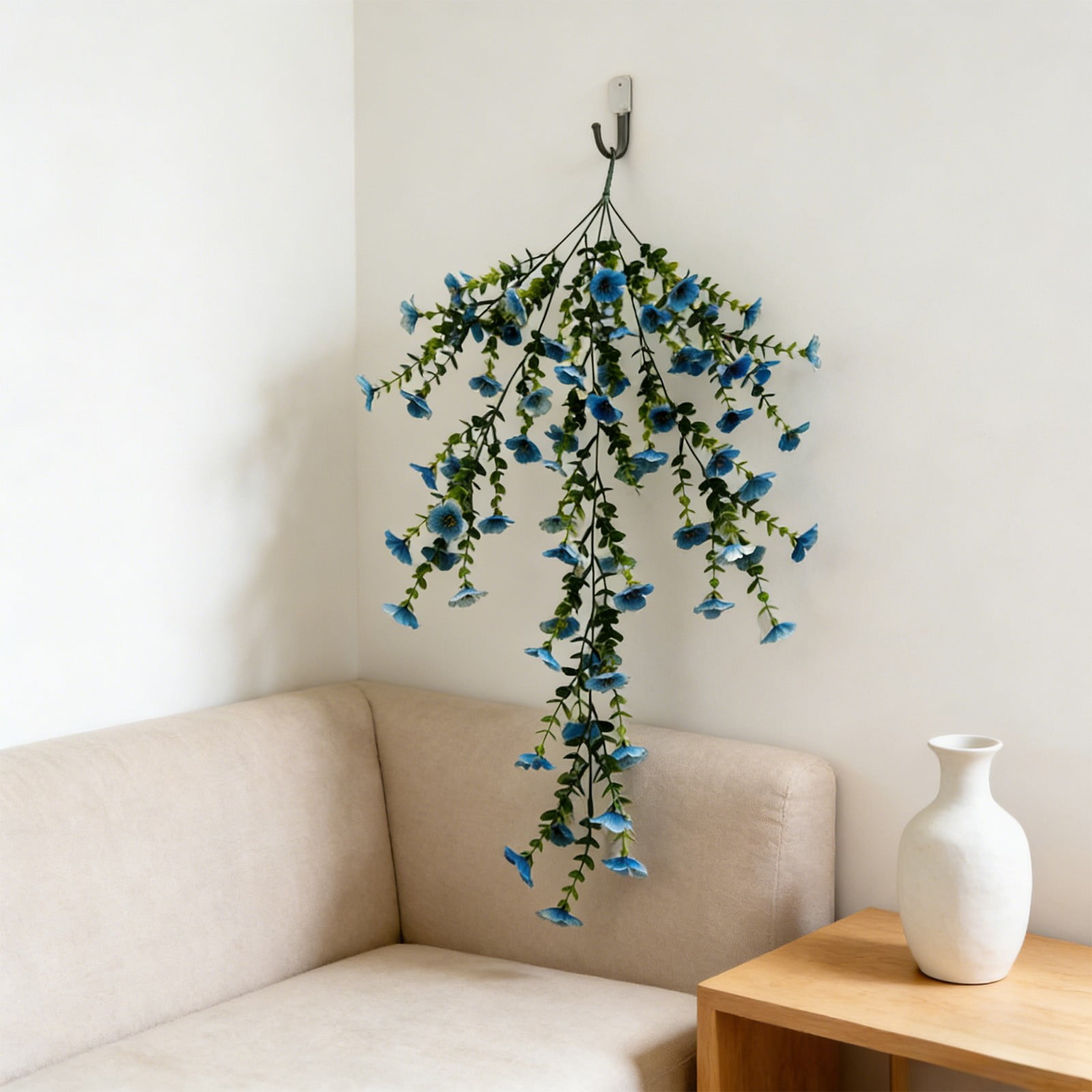 Eoozwa 3 Counts Artificial Flowers Wall Decor Bouquet Fake Plants Fade ...