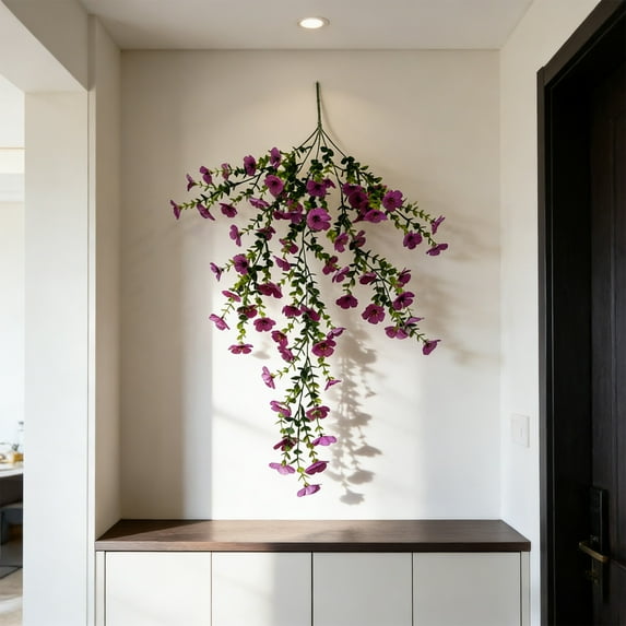 Eoozwa 3 Counts Artificial Flowers Wall Decor Bouquet Fake Plants Fade ...