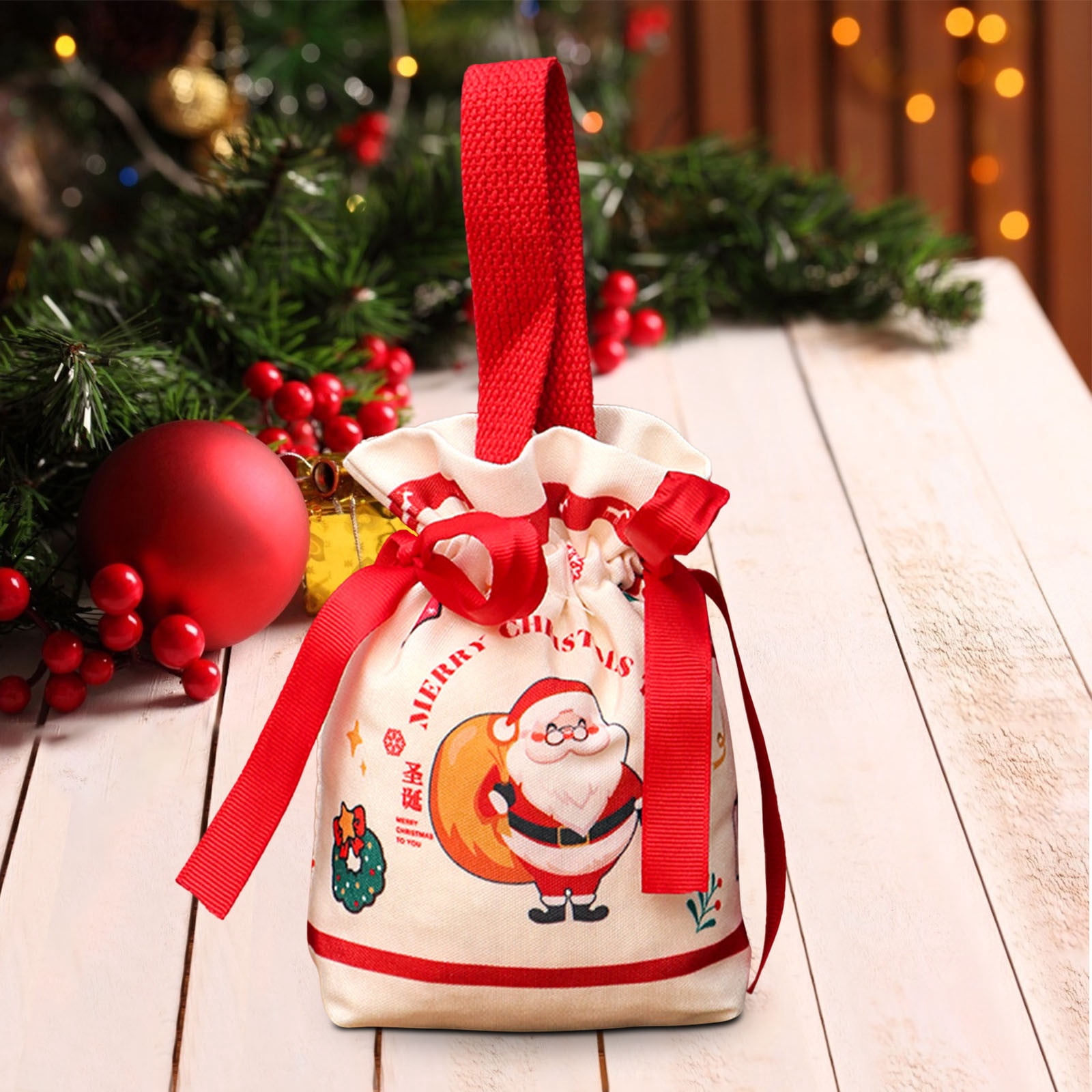 Eoozwa 3 Packs Christmas Gift Knit Bag for Apples Candy Small Gifts ...