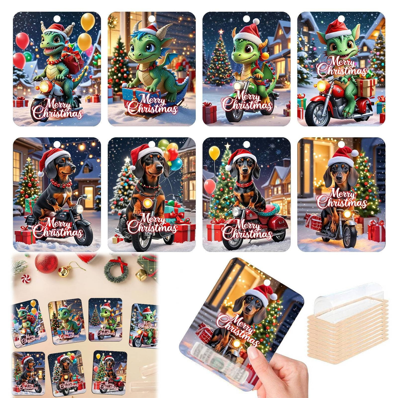 Eoozwa 3 Packs Christmas Wallet Tree Ornament Festive Holiday Decor ...