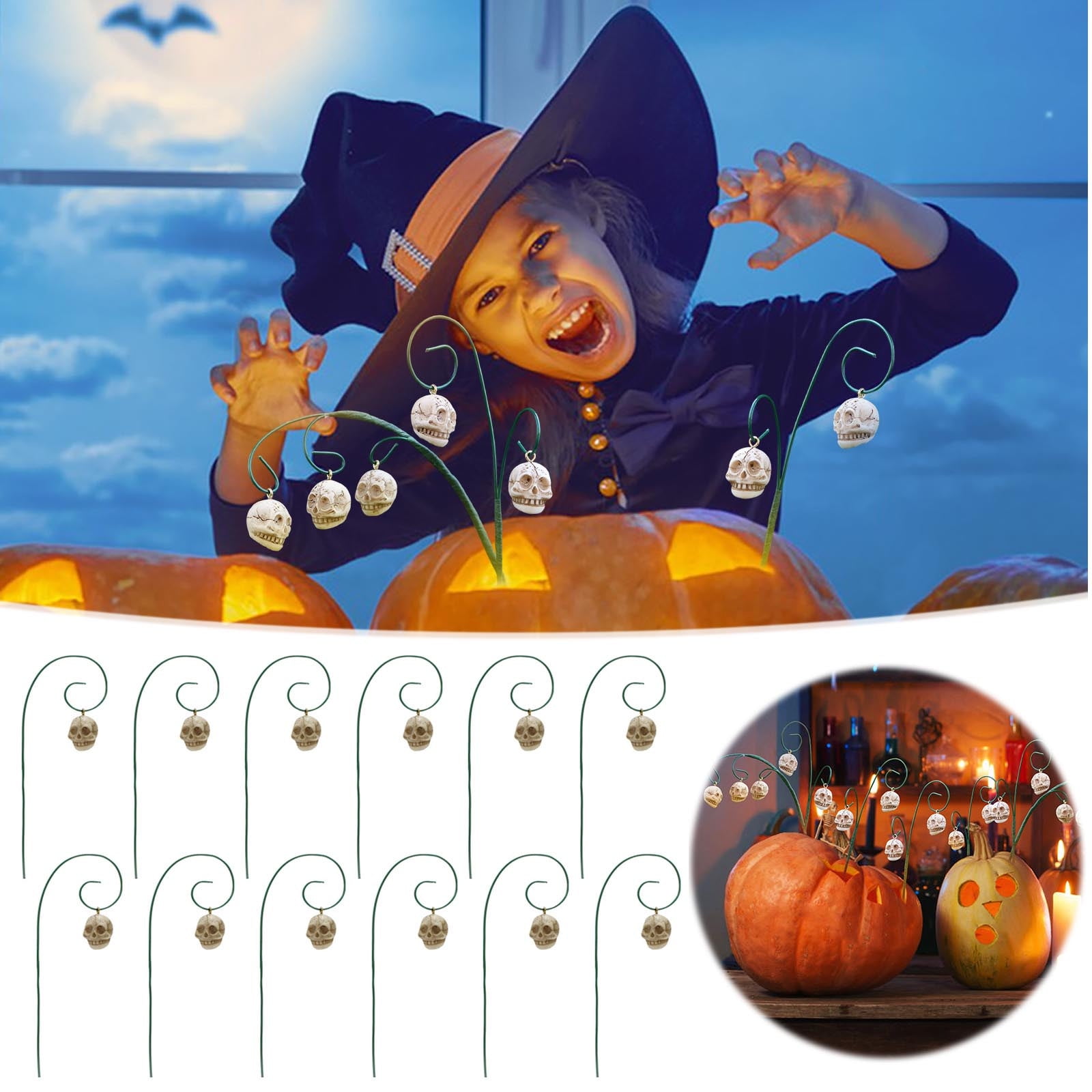 Eoozwa 3 Packs Halloween Skull Decorations Outdoor 12 Pack Spooky Resin ...