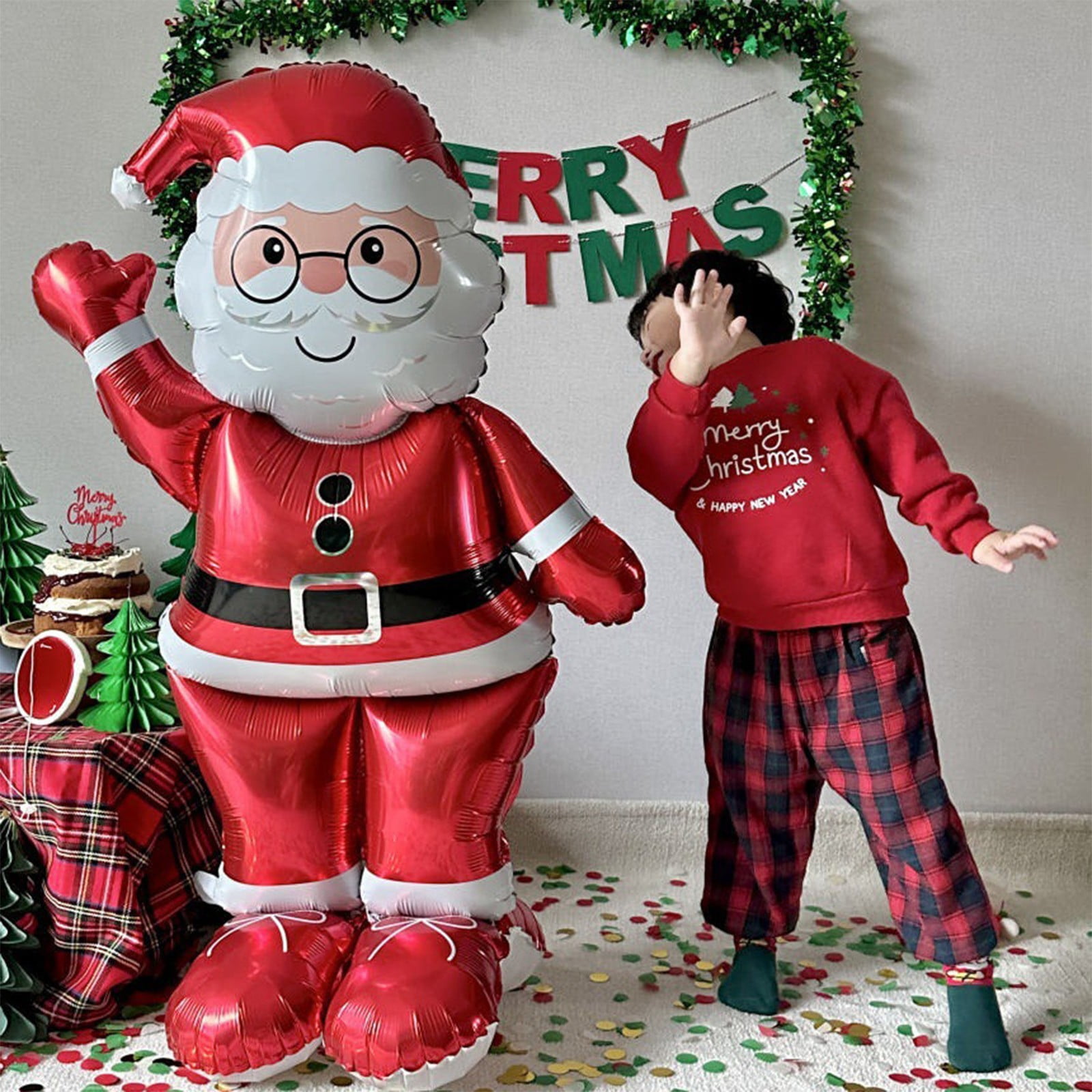 Eoozwa 3 Packs Large Inflatable Santa Claus Decoration, Aluminum Film ...