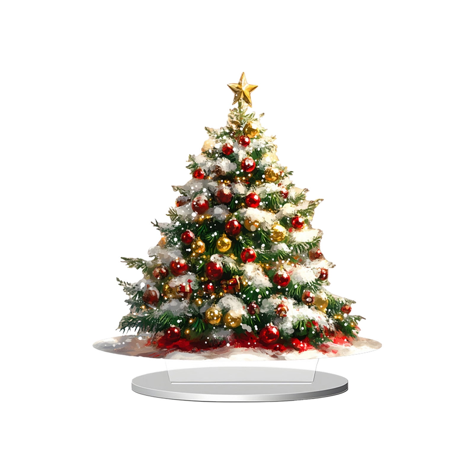 Eoozwa Acrylic Christmas Standee with Tree and Carousel Print for ...