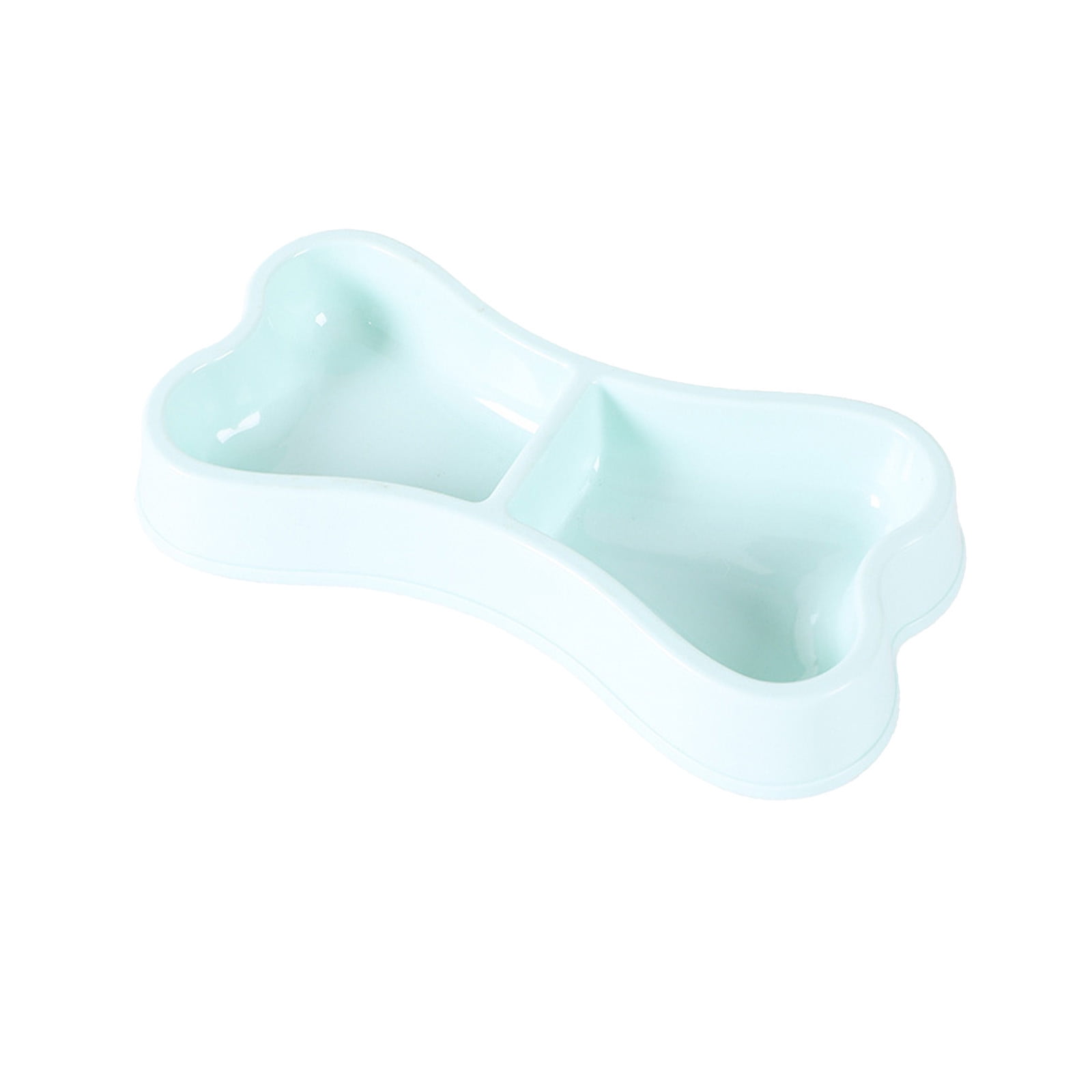 Eoozwa Bone Shaped Pet Bowl Dual Compartment Food and Water Dish Non ...
