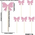 Eoozwa Bow Cake Toppers Satin Ribbon Cupcake Picks Pre Made for Wedding ...