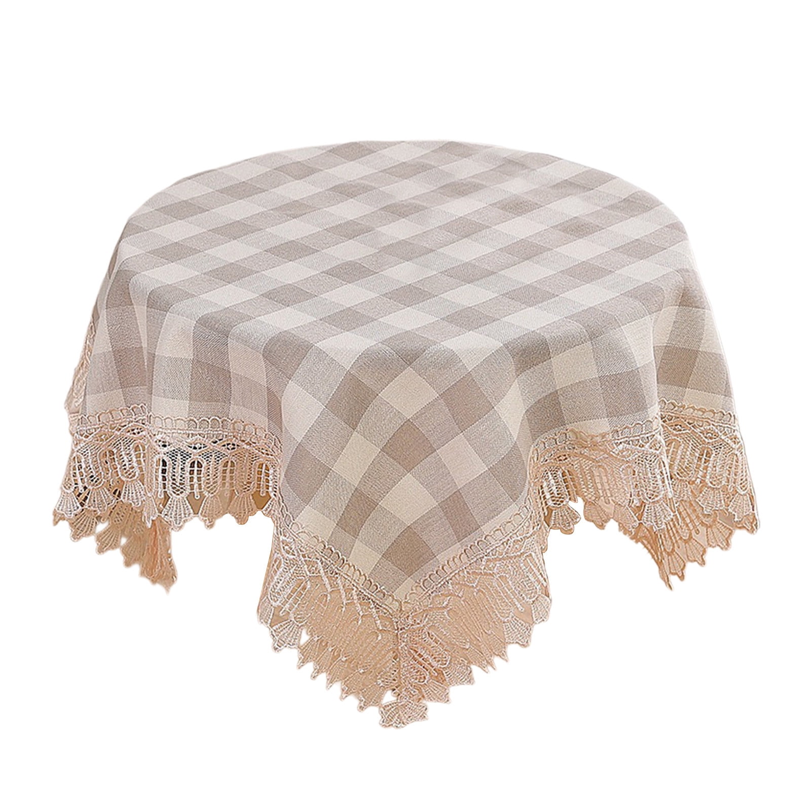 Eoozwa Checkered Round Tablecloth Washable Buffalo Plaid Table Cloth ...