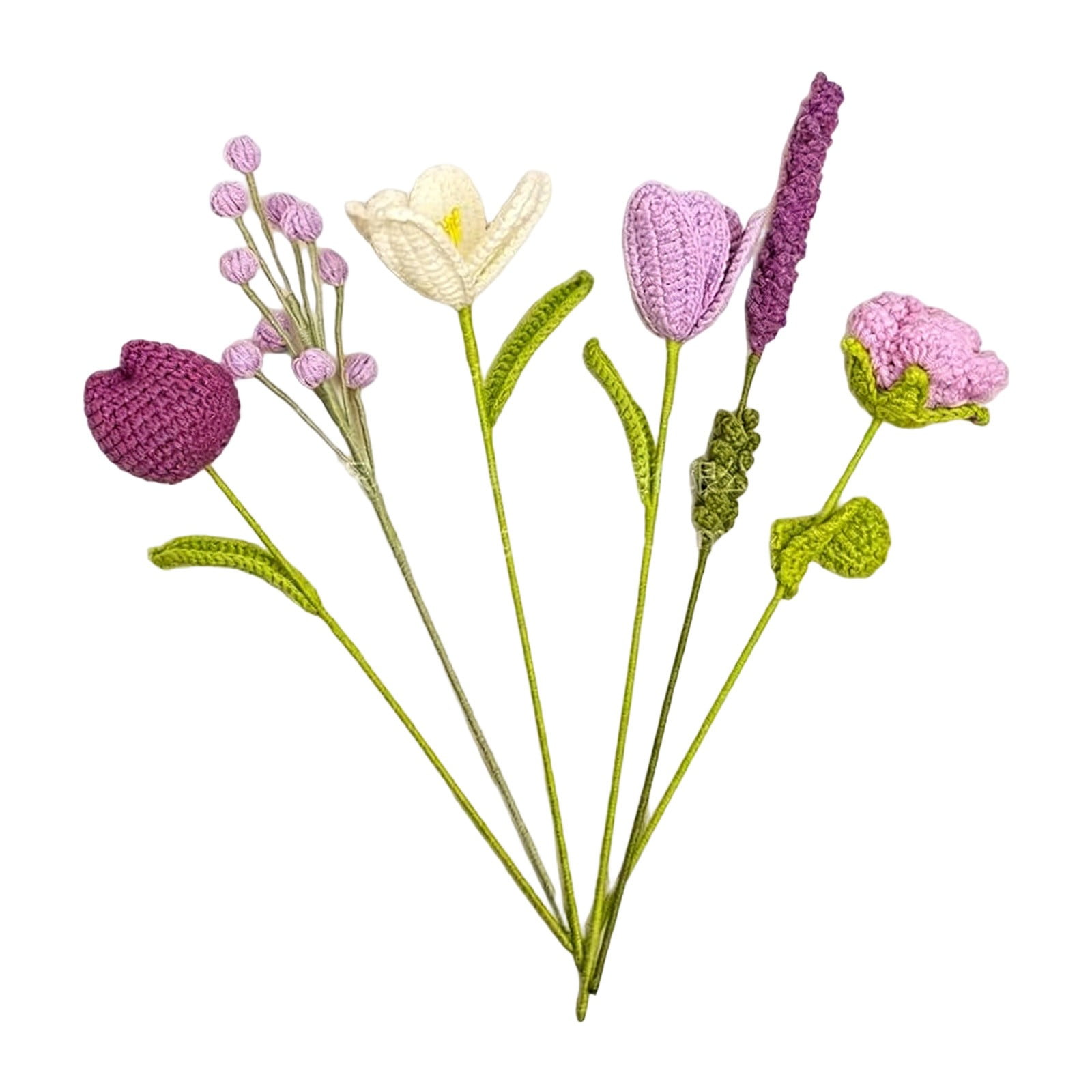 Eoozwa Crochet Flower Bouquet Handmade Knitted Artificial Flowers for ...