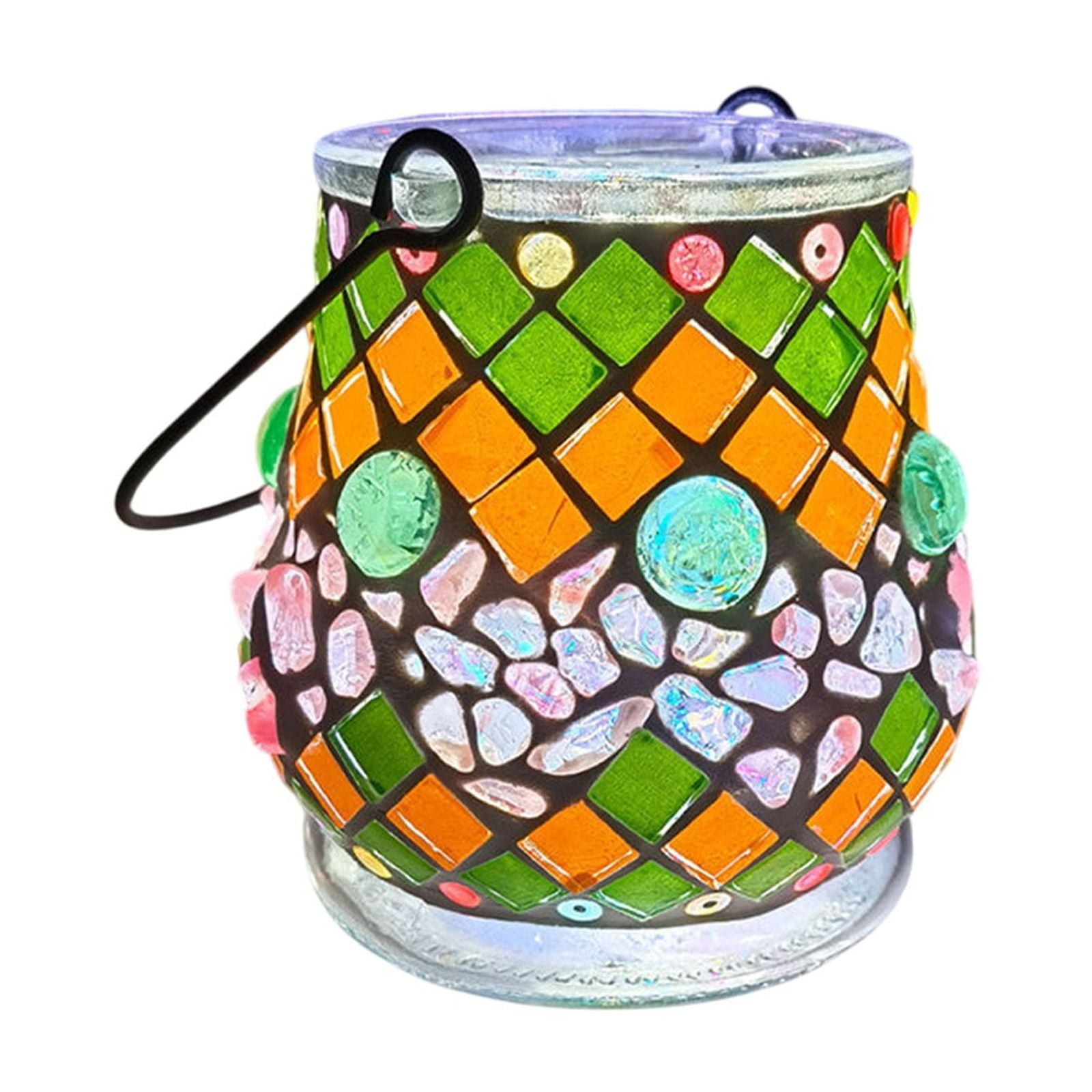 Eoozwa DIY LED Halloween Candy Jar Craft Kit with Glow Lights Mosaic ...
