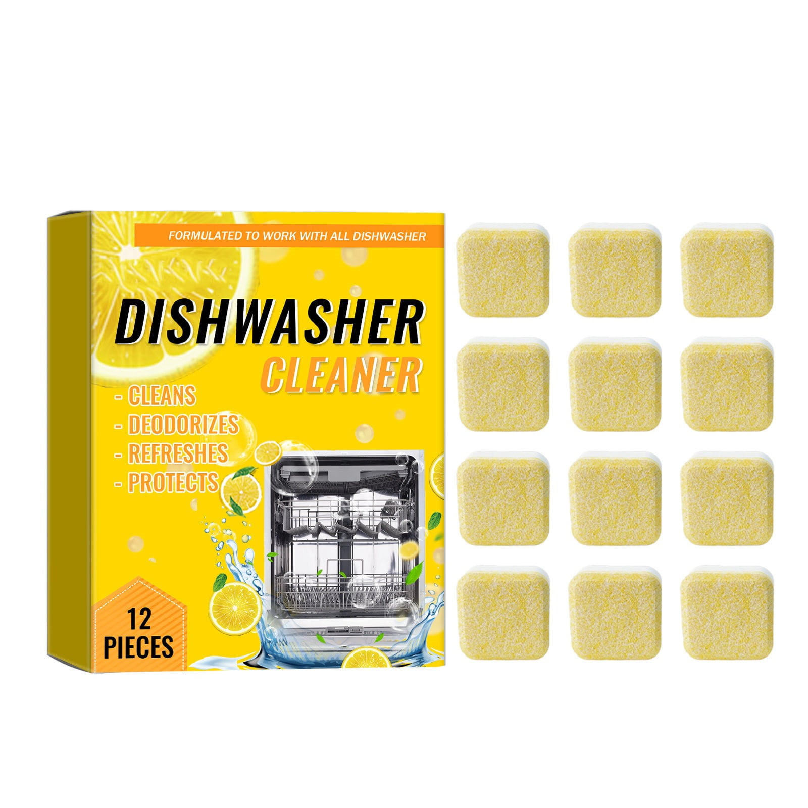 Eoozwa Dishwasher Cleaner Tablets 12 Pack Deep Cleaning Dish Washer ...