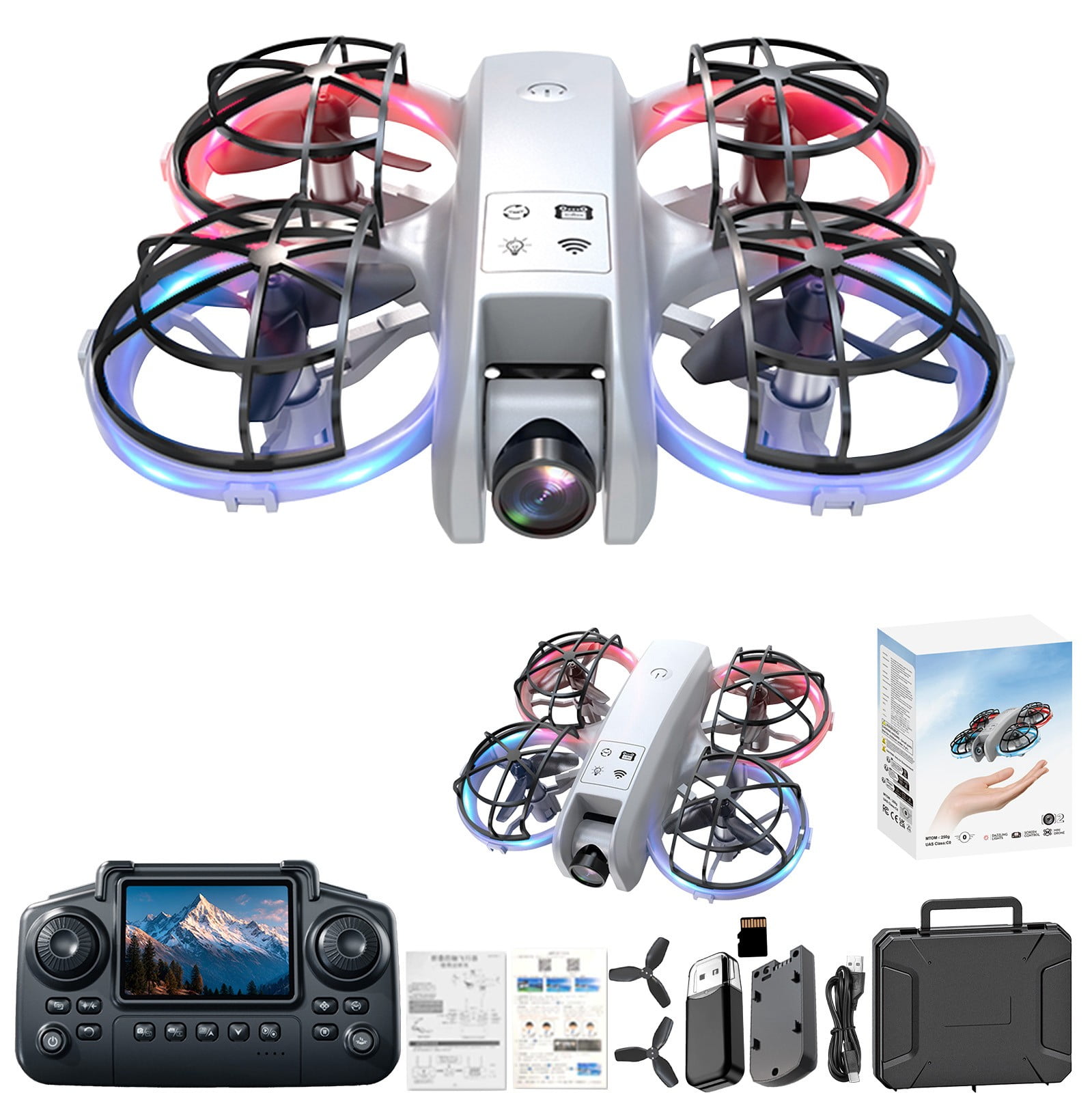 Eoozwa Drone with HD Camera - Foldable Remote Control Quadcopter, 360 ...