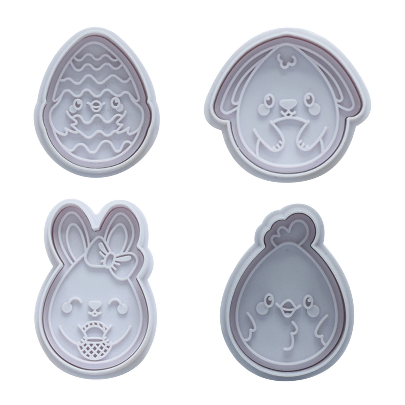 Eoozwa Easter Cookie Stampers Spring Action Fondant Embossing Tools for ...