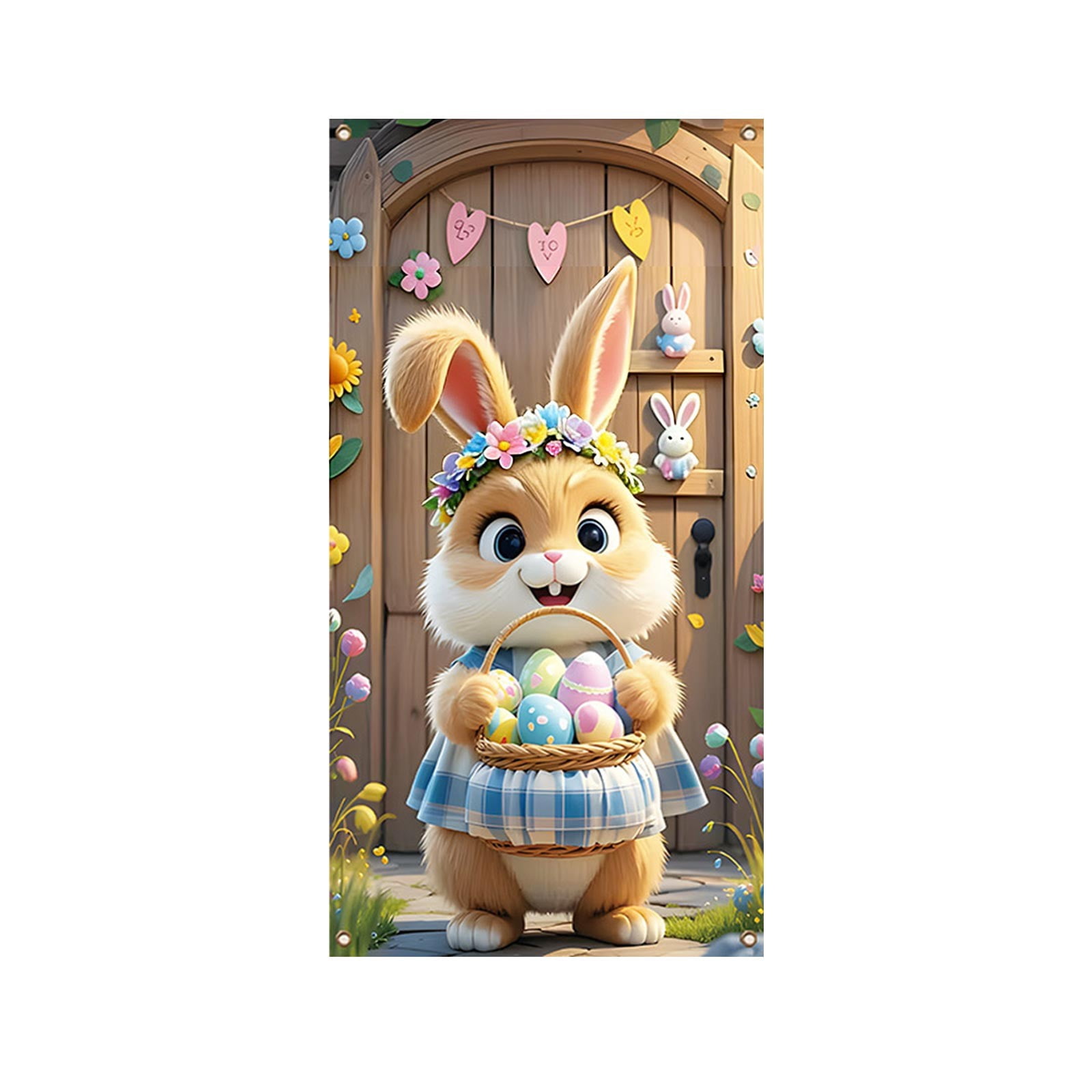 Eoozwa Easter Door Cover,Easter Door Decorations Bunny Egg Rabbit ...