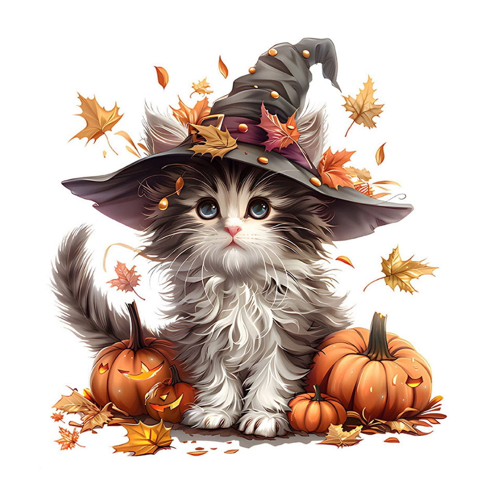 Eoozwa Fall Window Clings Cute Black Cat Pumpkin Maple Leaf Window ...