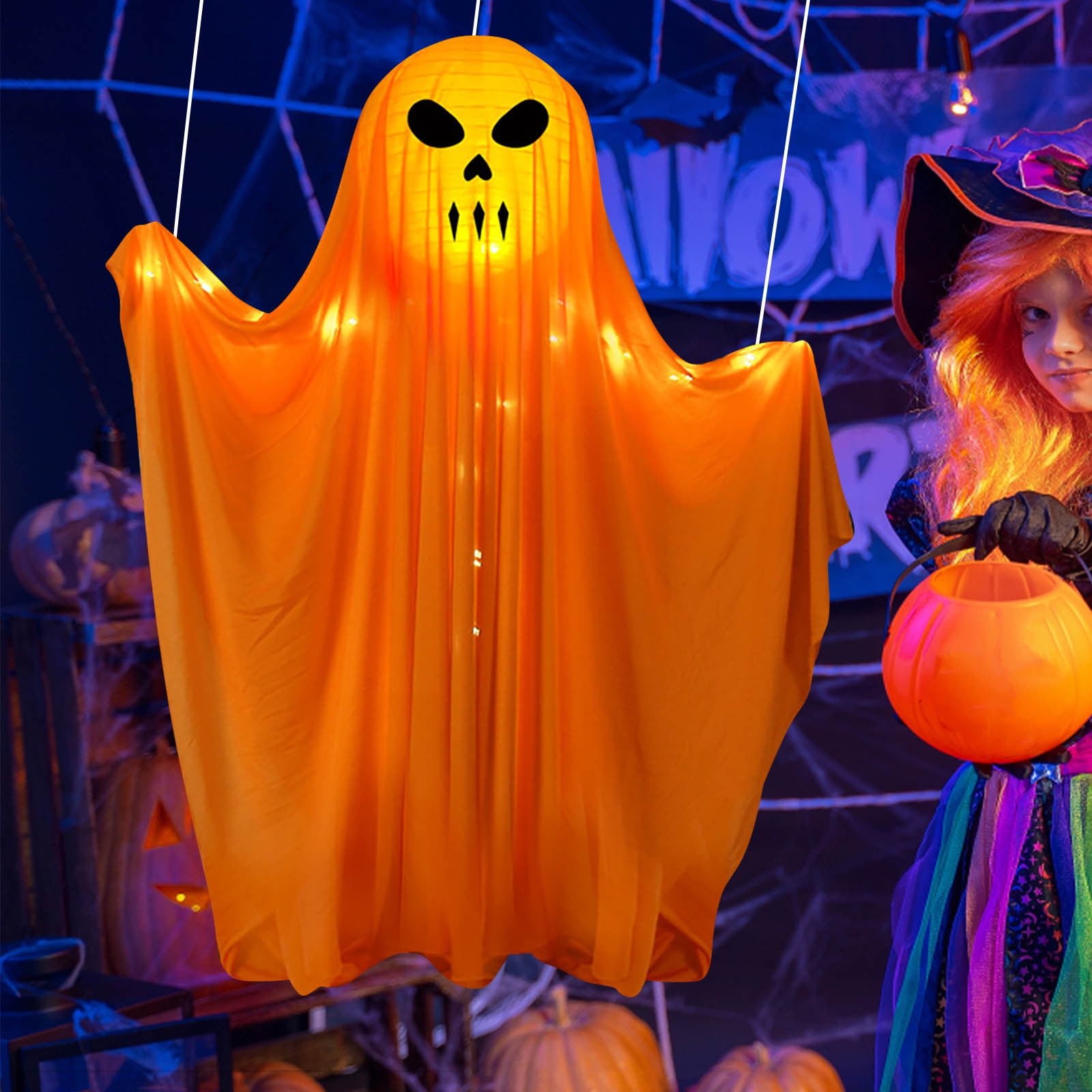 Eoozwa Halloween Light up Hanging Ghost Decoration Outdoor with LED ...